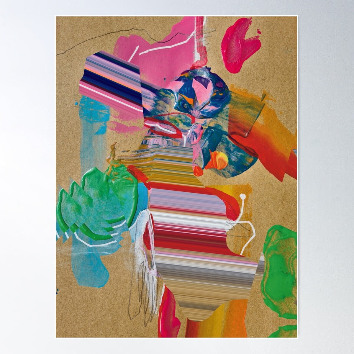 Primary Colors Abstract Poster Wall Art, Modern Wall Decor For Living ...