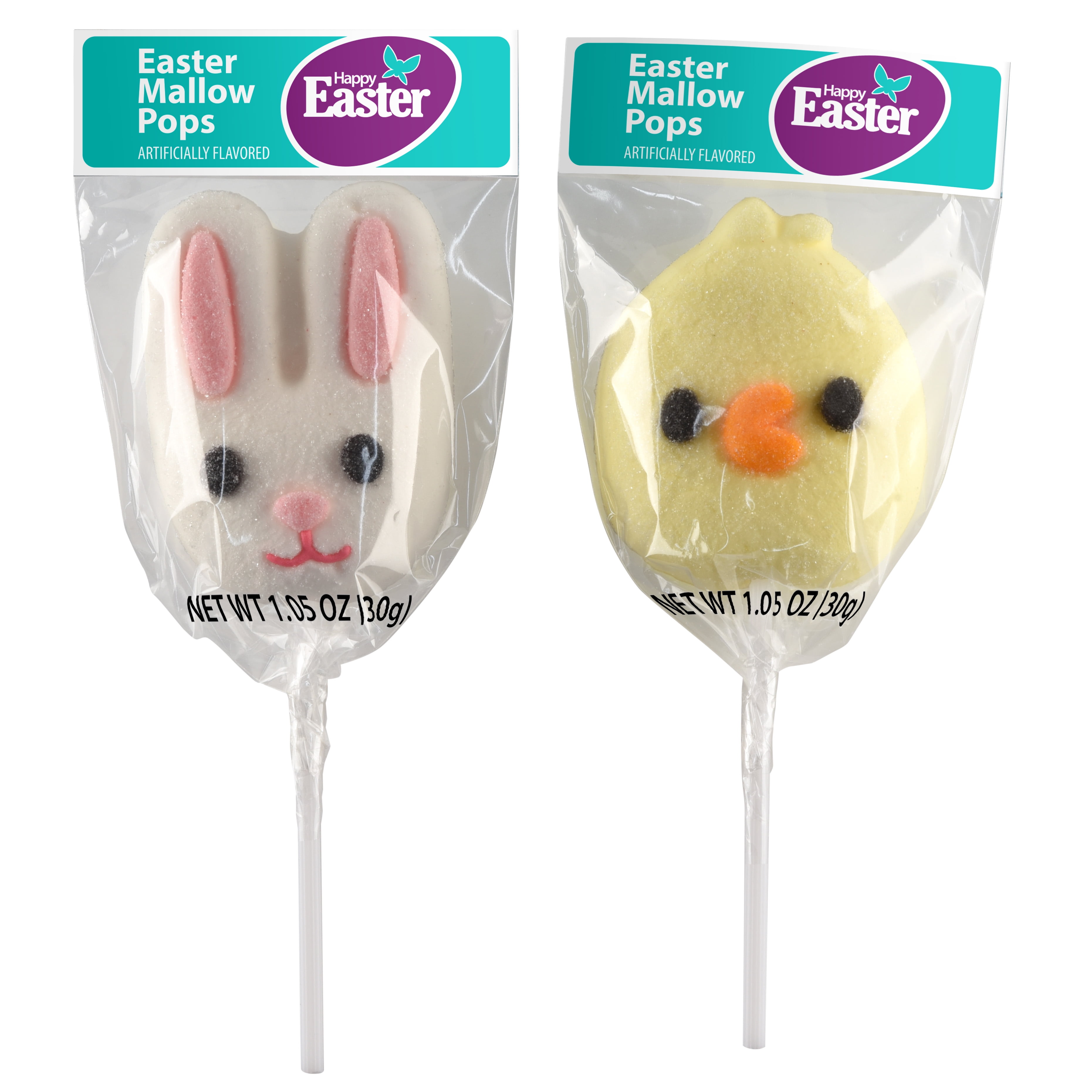 Primary Colors Easter Marshmallow Lollipop 30g, Single Serving, Peanut ...