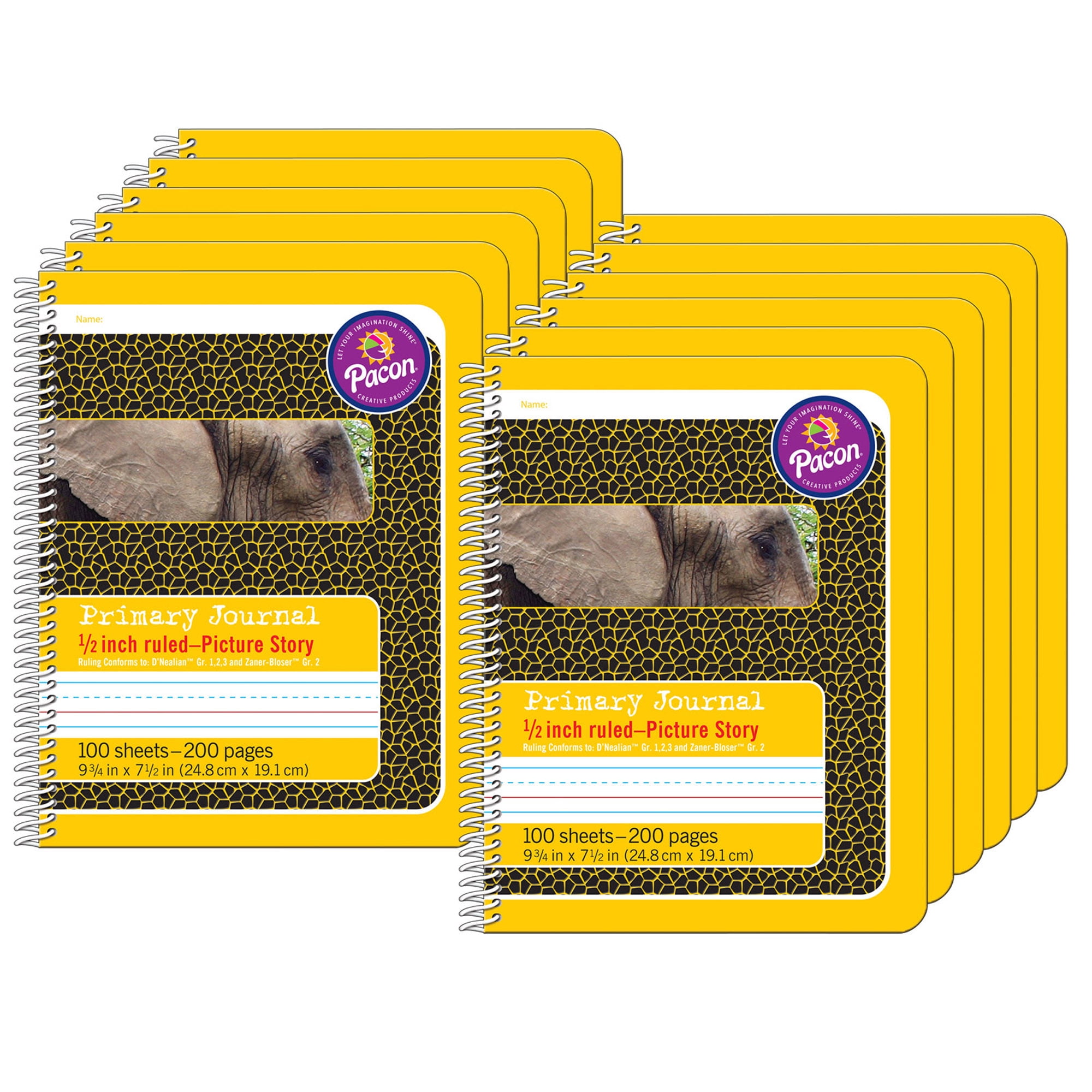 Primary Composition Book, 1/2" Ruled with Picture Story Space, Spiral ...