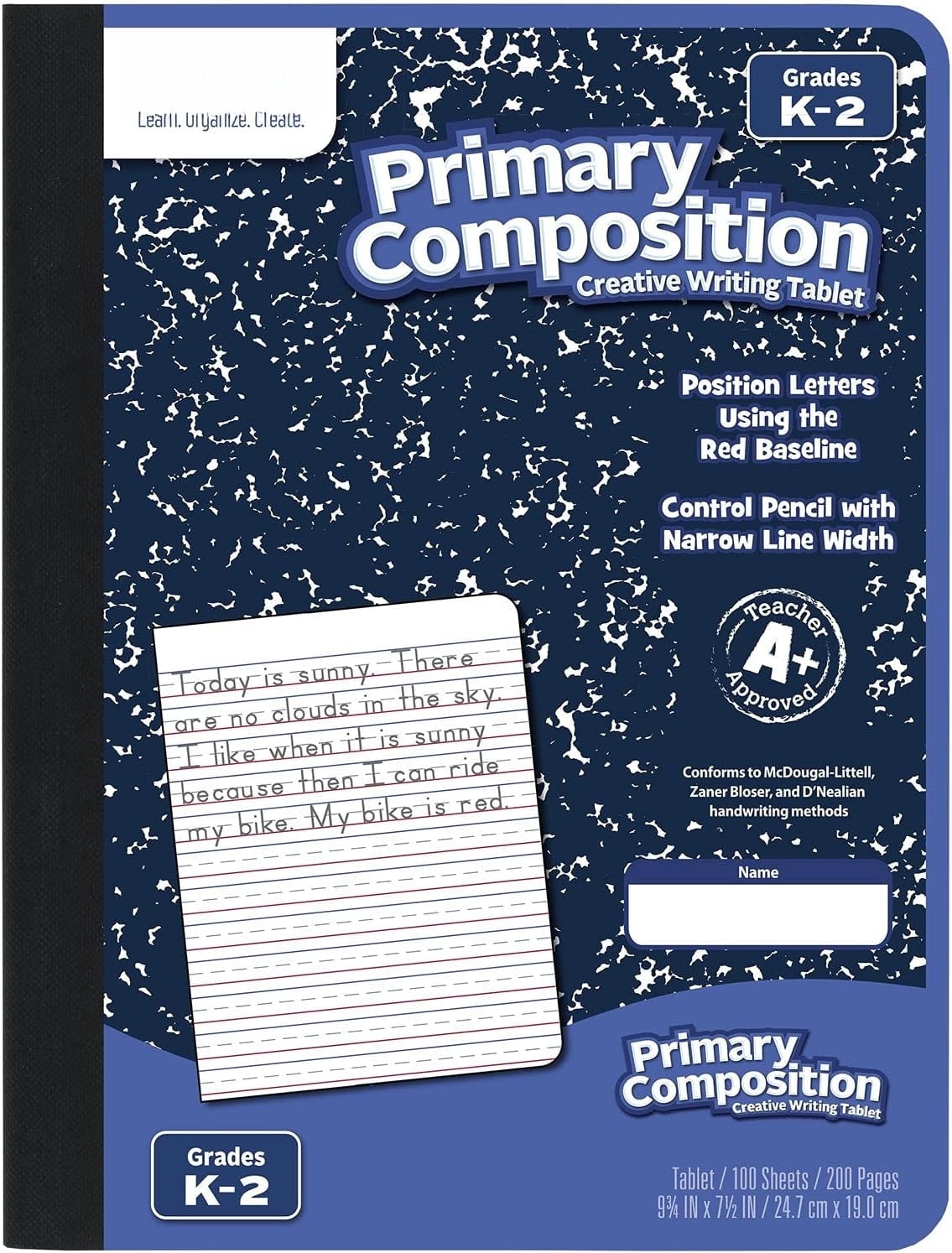 Primary Composition Book, Primary Ruled Journal, Grades K-2, 100 Sheets ...