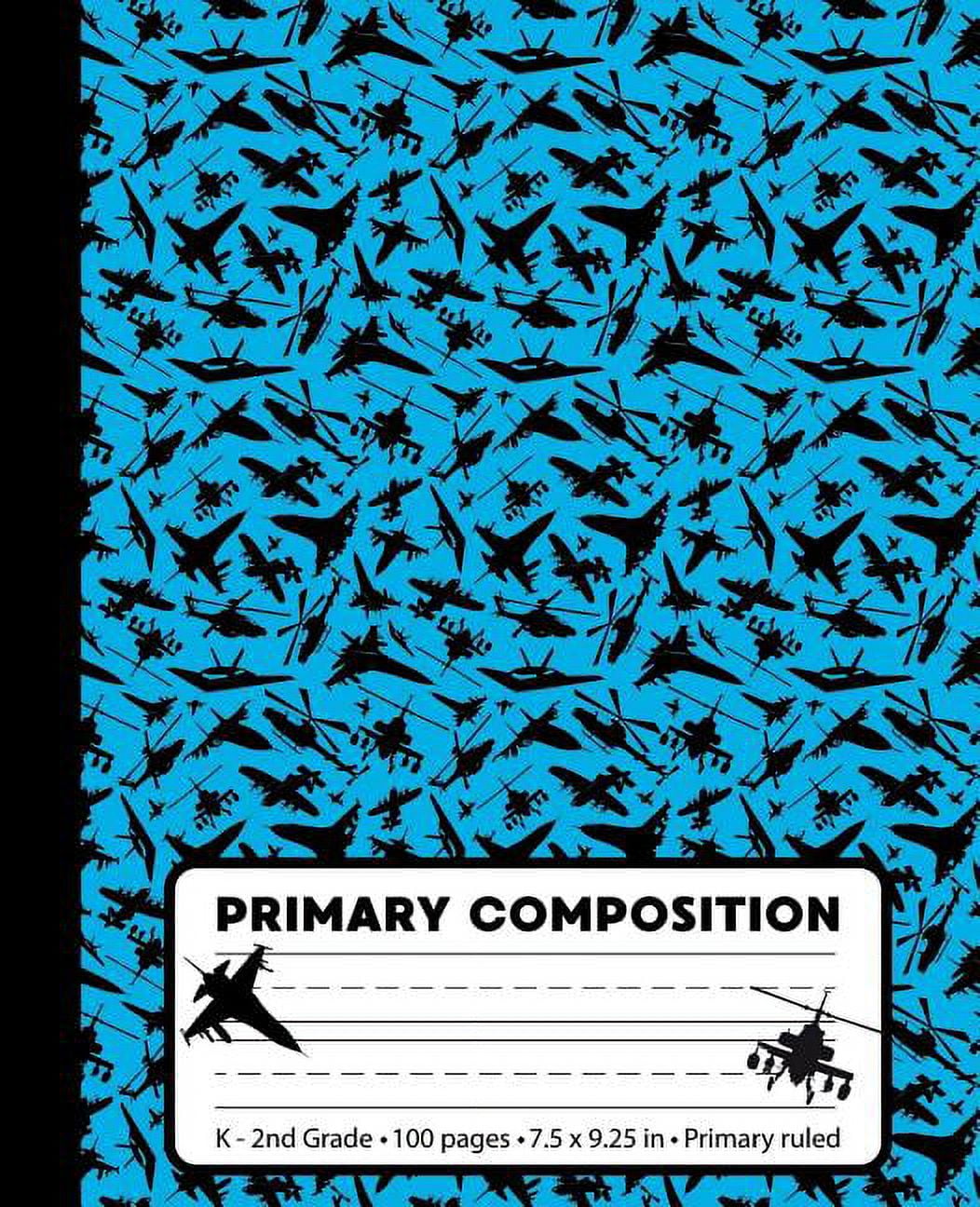 Primary Composition Books: Primary Composition: Airplane Marble Primary ...