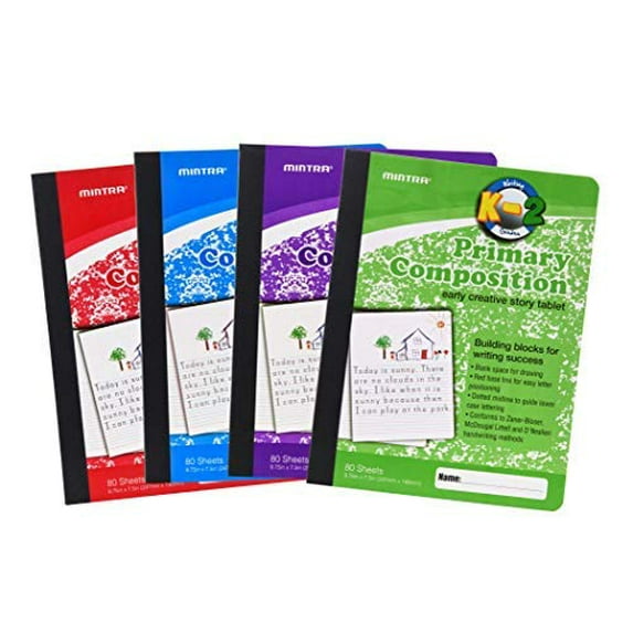 Mintra Office Composition Notebooks-(4667) Primary Ruled Paper 80 ...
