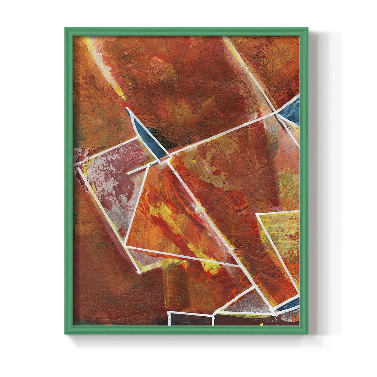 Primary Connection II Framed Print in Green Solid Wood Framed Print No ...