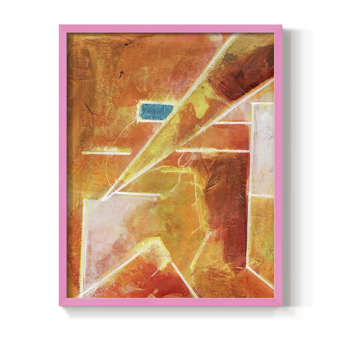 Primary Connection VI Framed Print in Pink Solid Wood Framed Print No ...