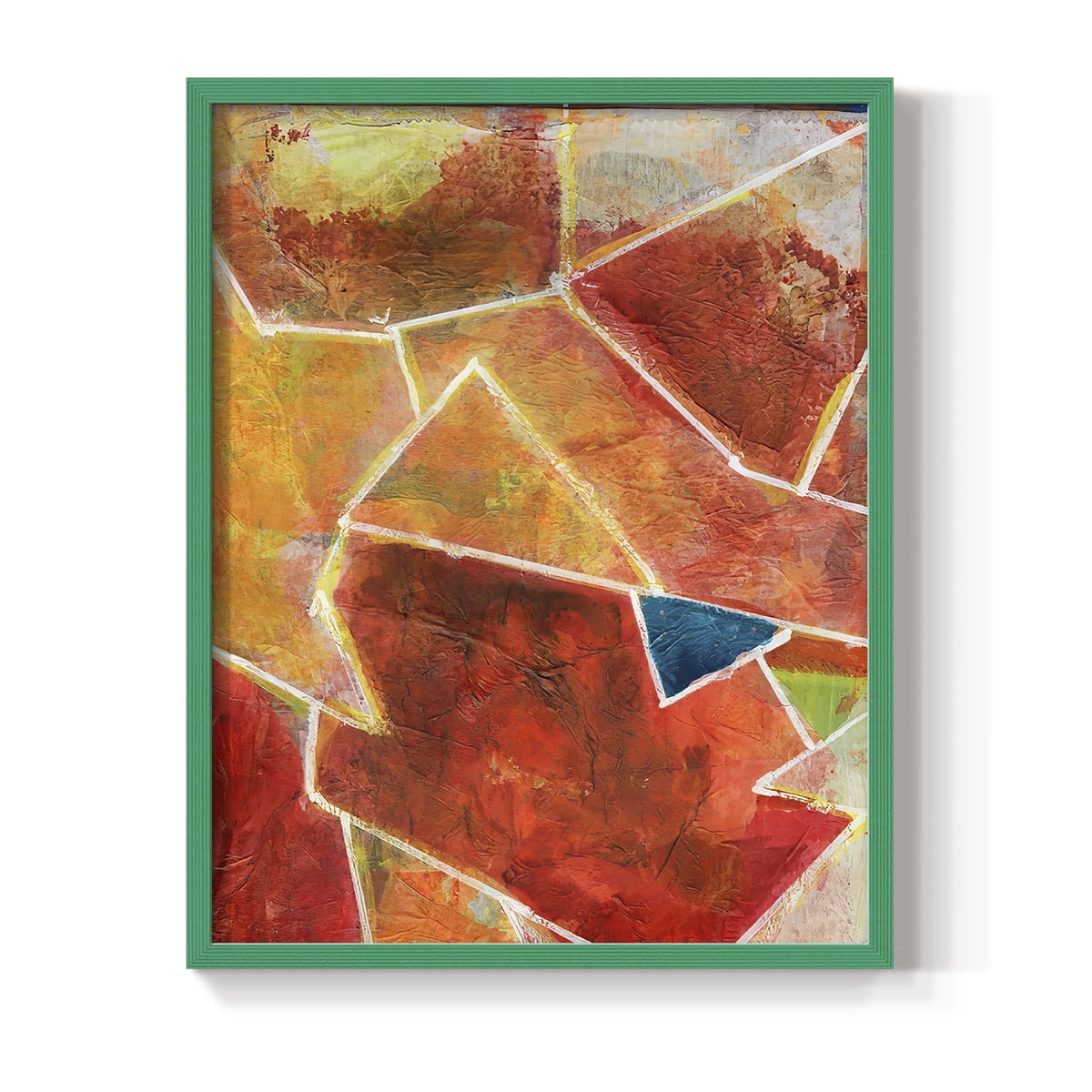 Primary Connection VII Framed Print in Green Solid Wood Framed Print No ...