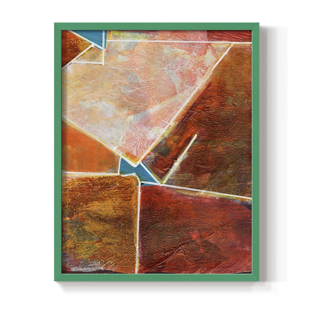 Primary Connection VIII Framed Print in Green Solid Wood Framed Print ...