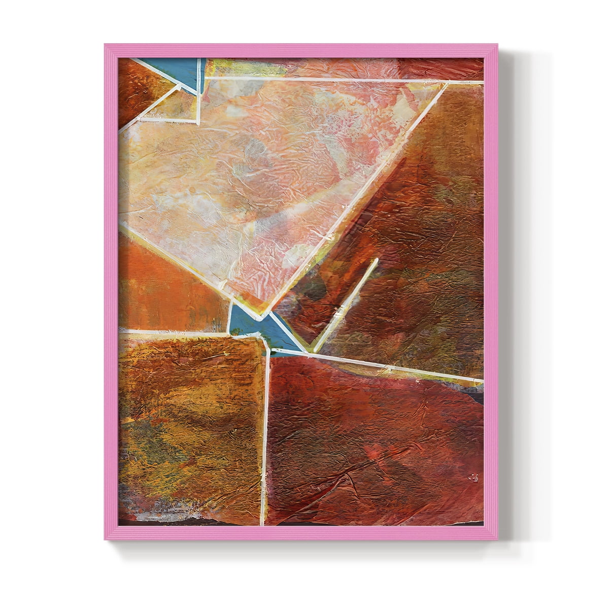Primary Connection VIII Framed Print in Pink Solid Wood Framed Print No ...