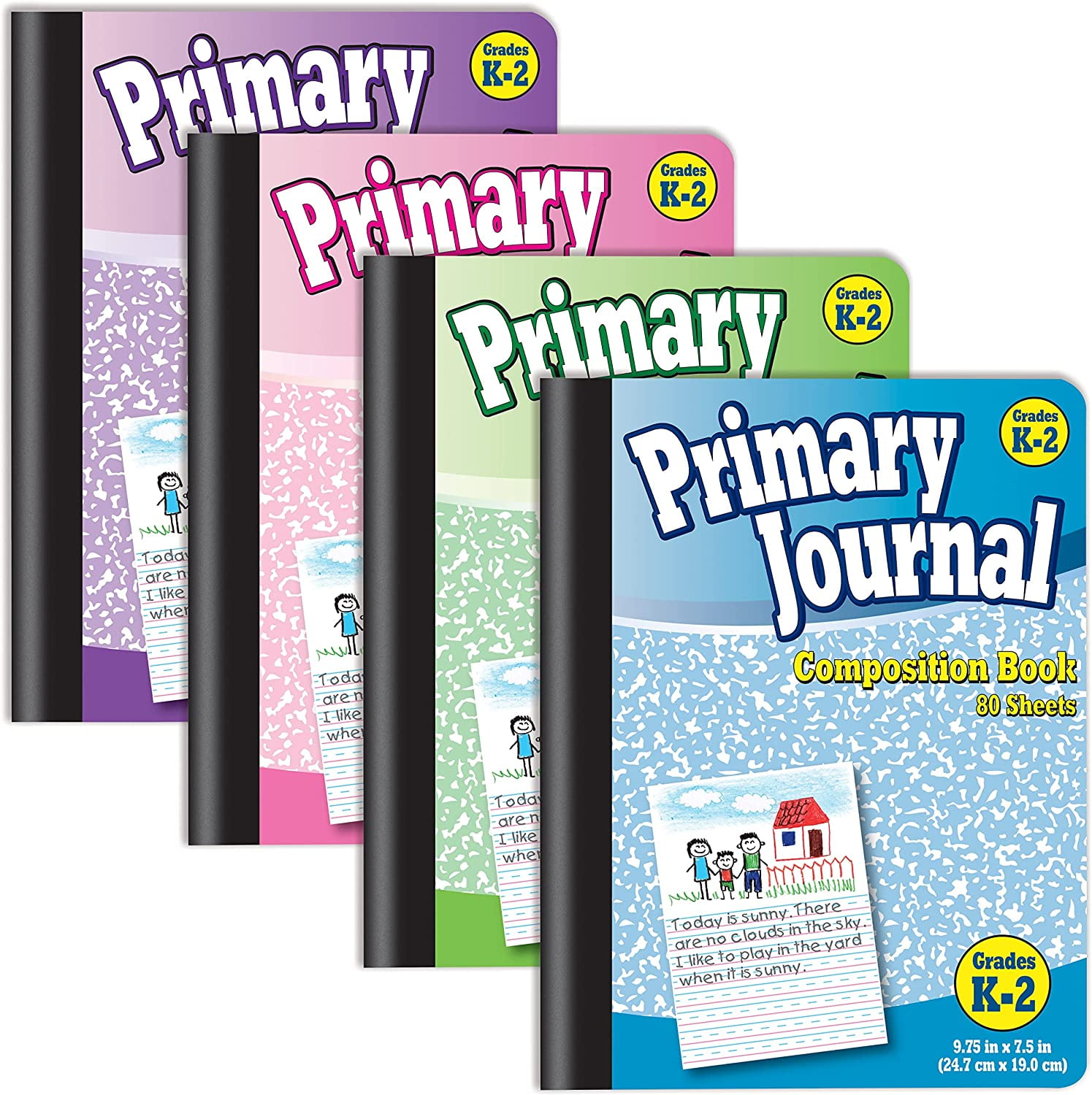 Primary Journal, Hardcover, 4 New Fun Colors, Primary Composition Book ...