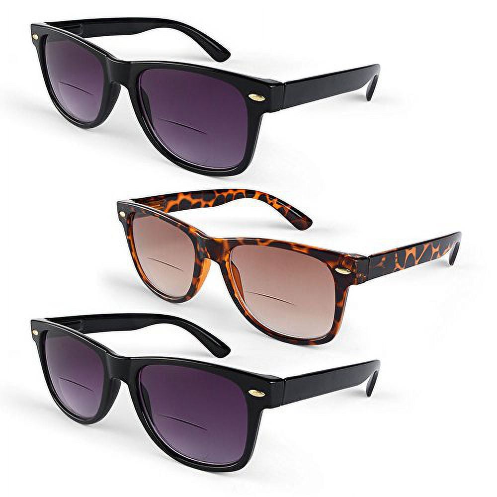 Primary Optics Retro Women's Wayfarer Spring Hinge Bifocal Sun Reader 3 ...