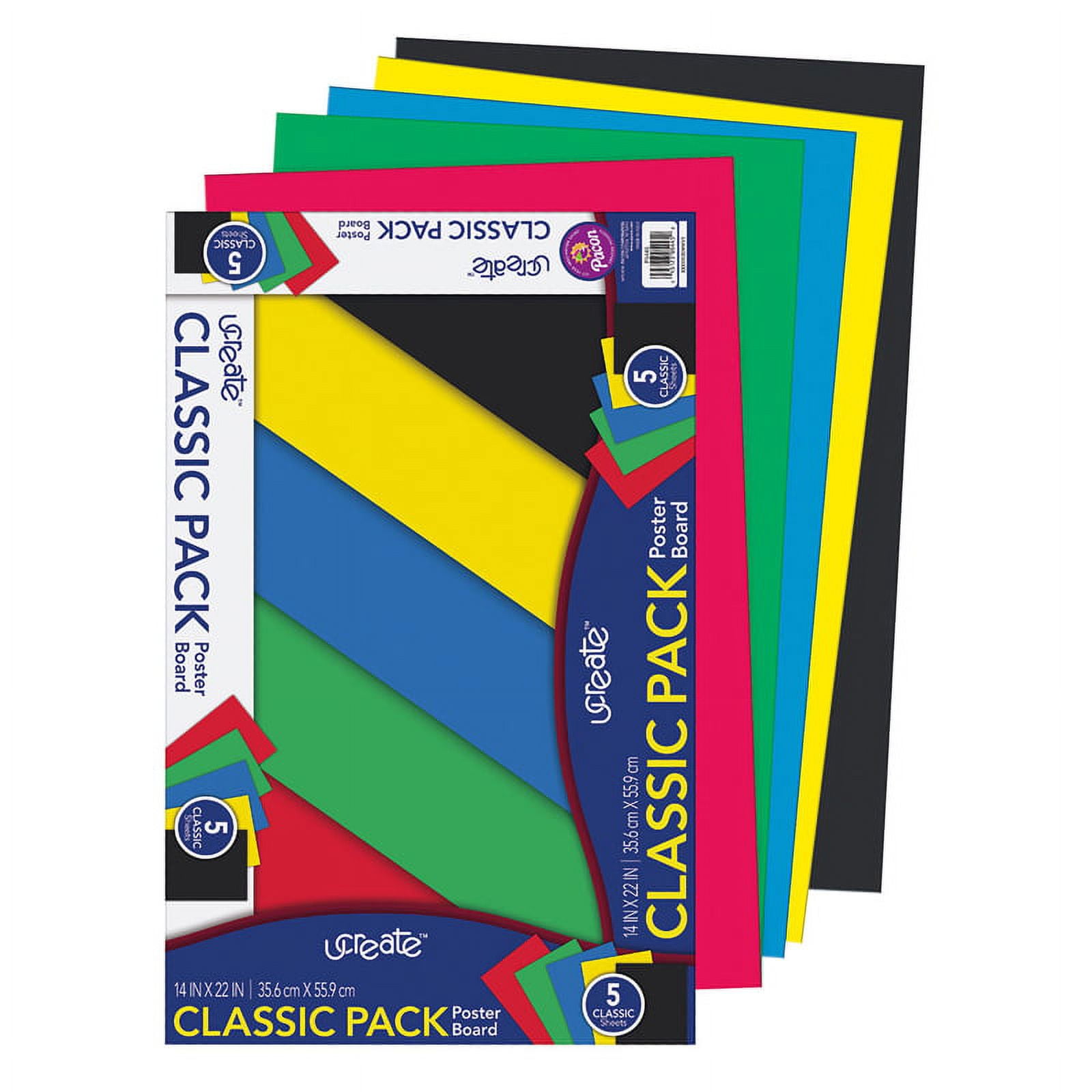 Primary Poster Board, 5 Assorted Colors, Primary, 14" x 22", 5 Sheets ...