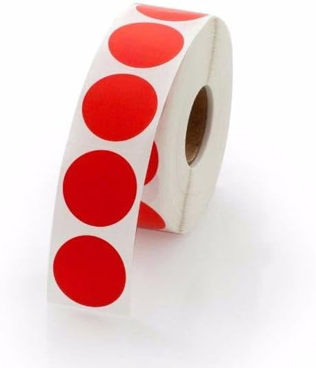 Primary Red Round Color Coding Inventory Labeling Dot Labels/Stickers ...