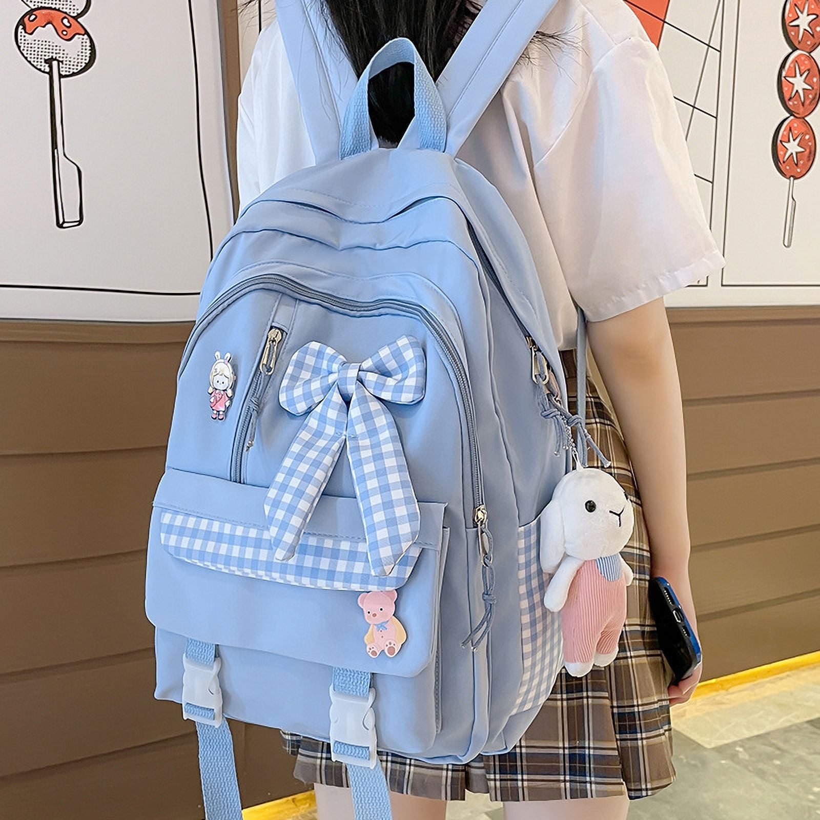 Primary School students three to five and six grade schoolbag bow cute ...