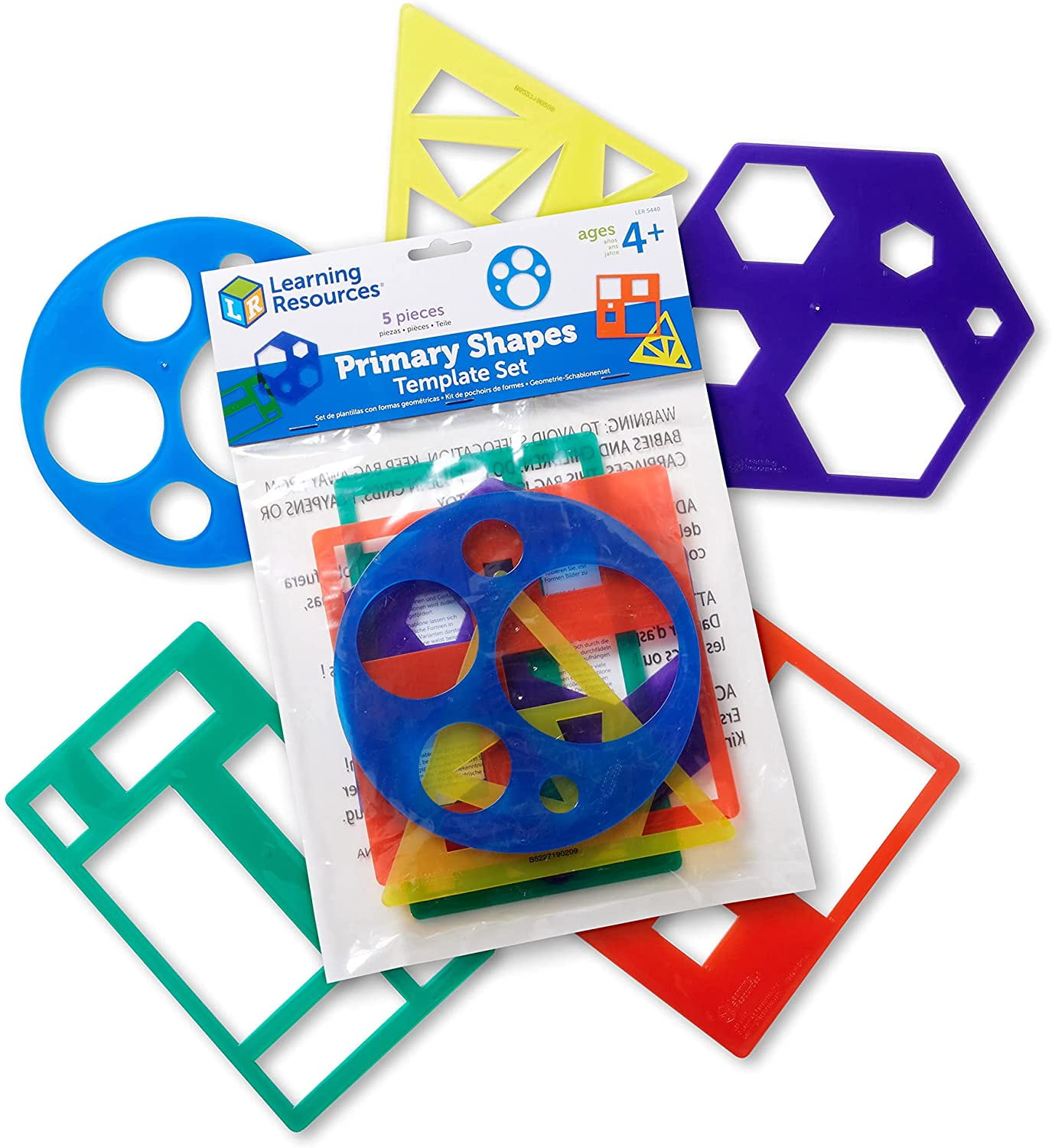 Primary Shapes Template Set - 5 Pieces, Ages 4+ Homeschool and ...