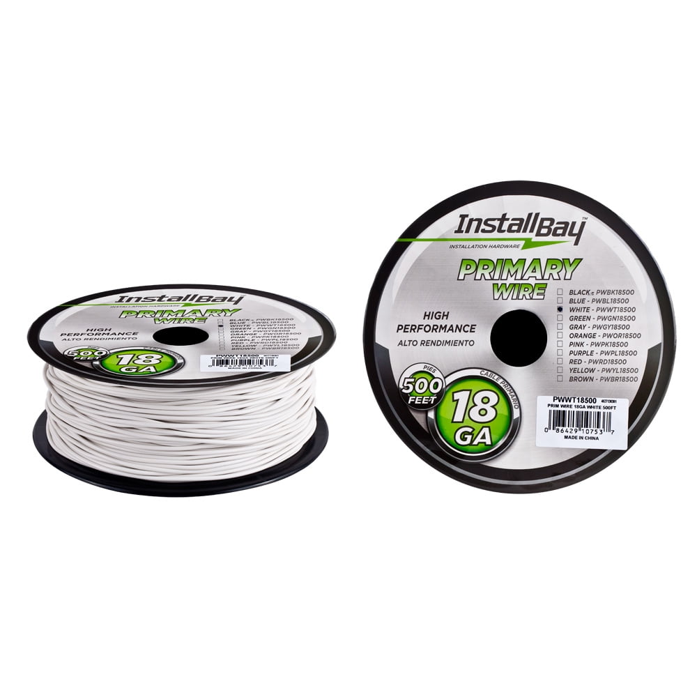 Primary Wire 18 Gauge White - Coil of 500 feet - Walmart.com