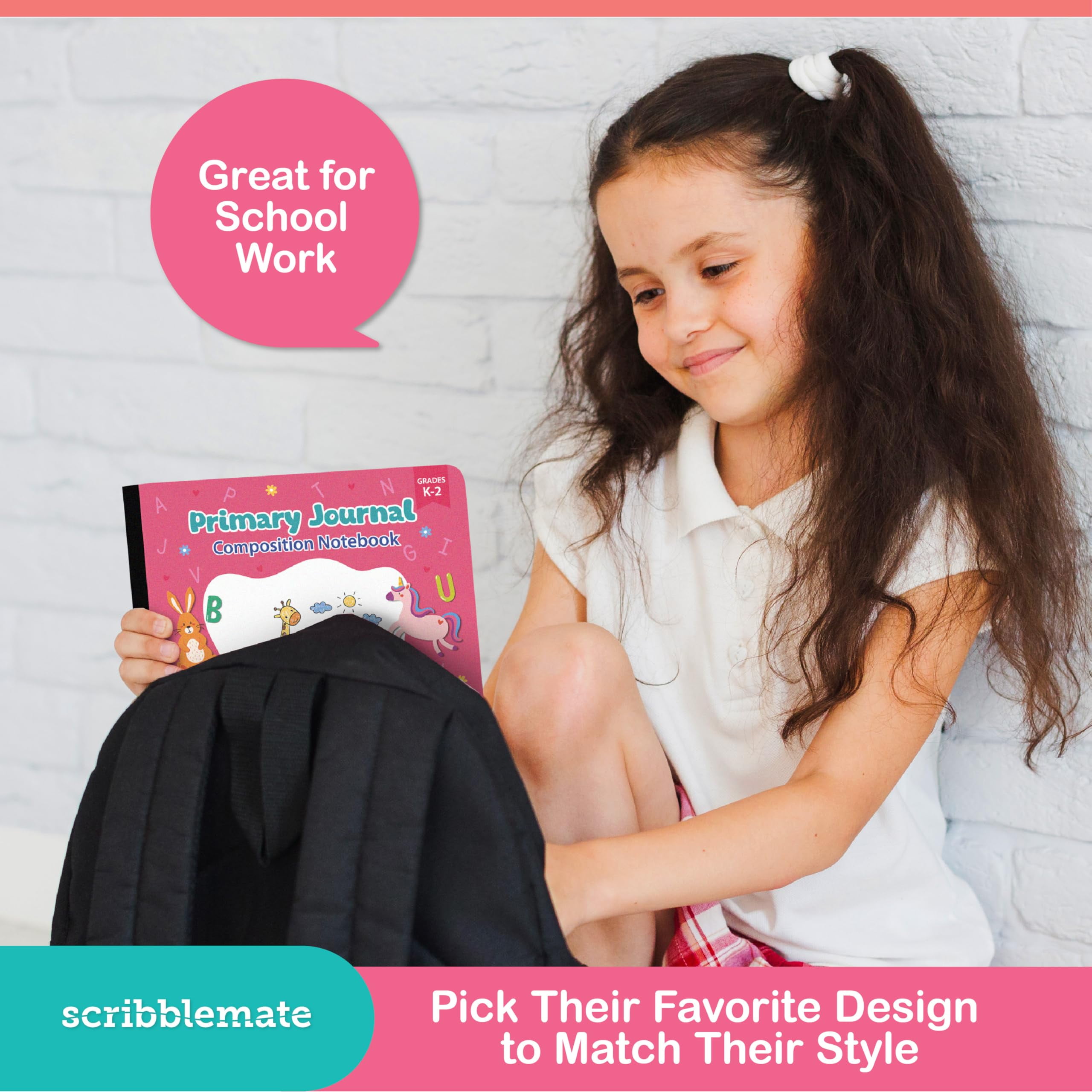Primary Writing Notebook Grades K-2, 100 Sheets 200 Pages, Hard Cover ...