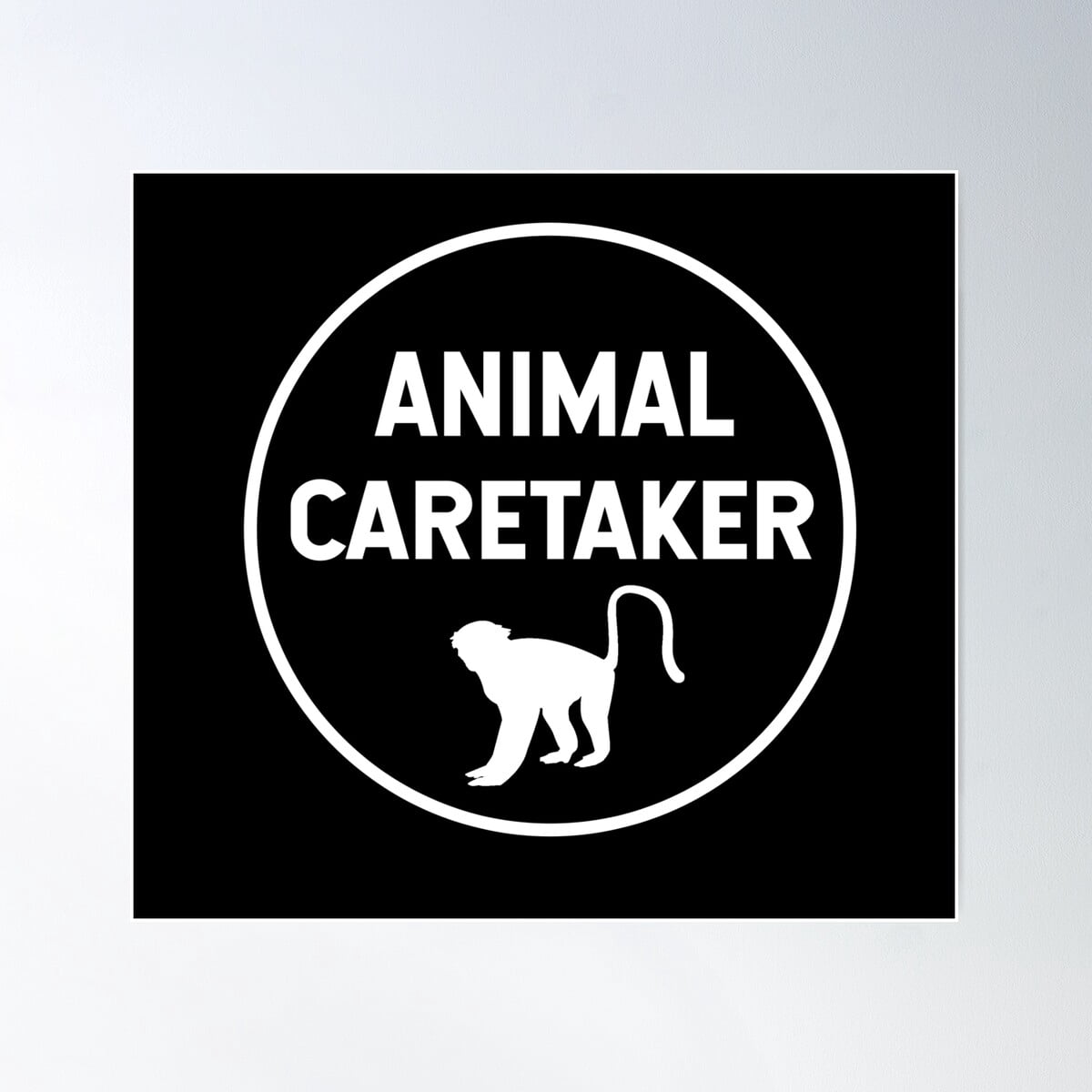 Primate Animal Caretaker Poster Wall Art, Modern Wall Decor For Living ...