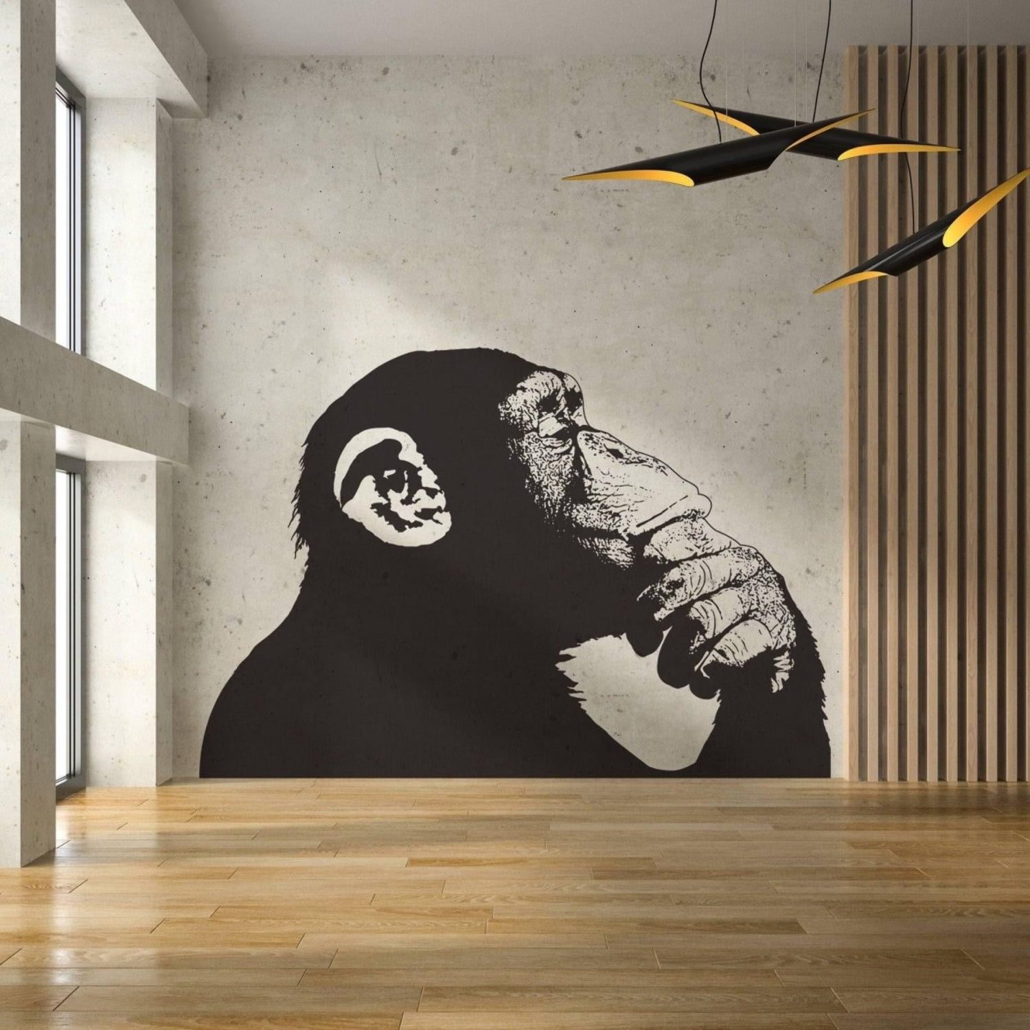 Primate Reflection Wall Sticker, Innovative Monkey Design Wall Vinyl ...