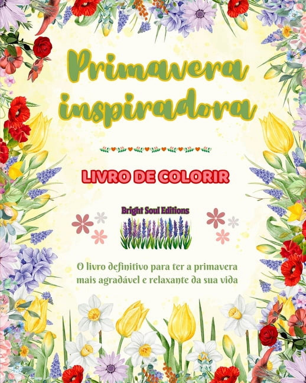 Primavera inspiradora Livro de colorir Lindos elementos de primavera ...