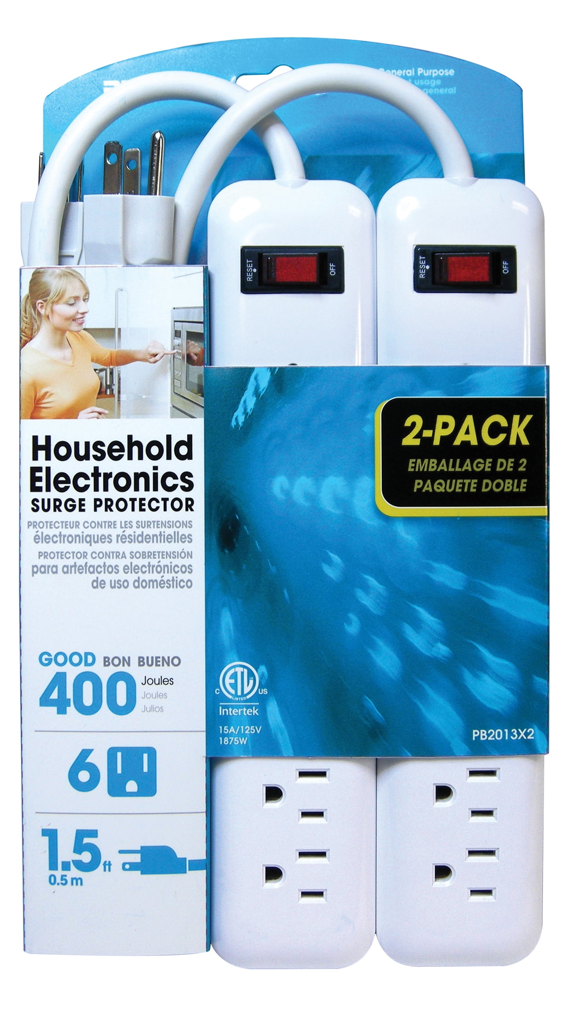 Prime PB2013X2 - Surge protector - AC 125 V - 1875 Watt - output ...