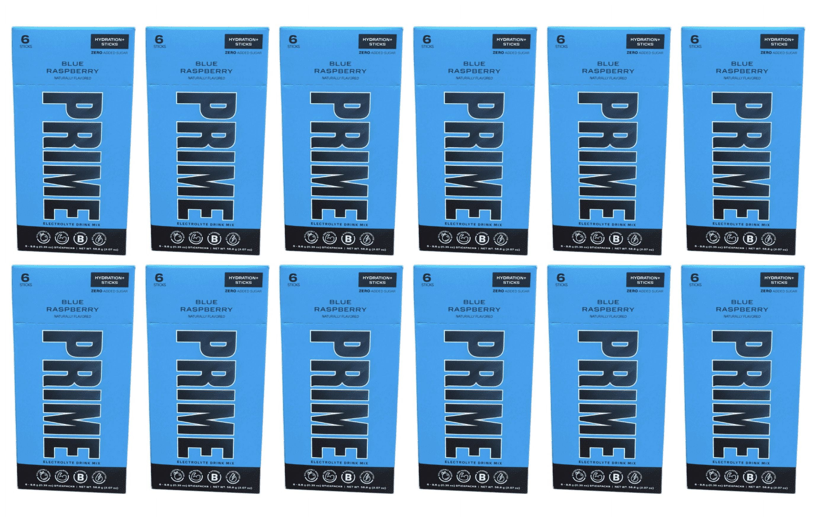Prime (12 Boxes) Blue Raspberry Electrolyte Drink Mix 72 Total Packets ...