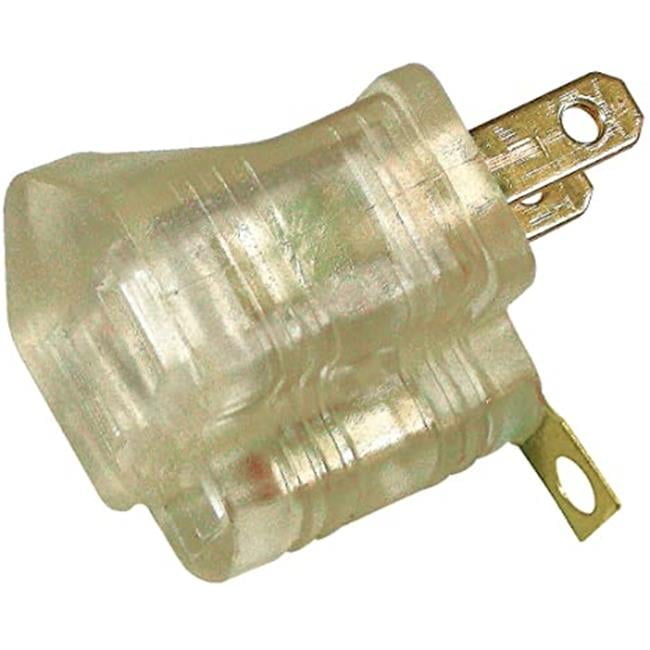 Prime 125 Volt 3-To-2 Clear Grounding Adapter with Primelight Indicator ...