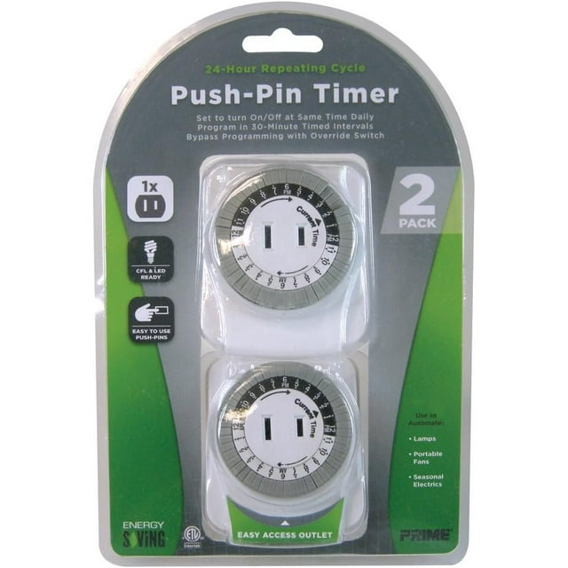 Prime TNI24111X2 125V 24 Hr. Indoor Timer White - pack of 2 - Walmart.com