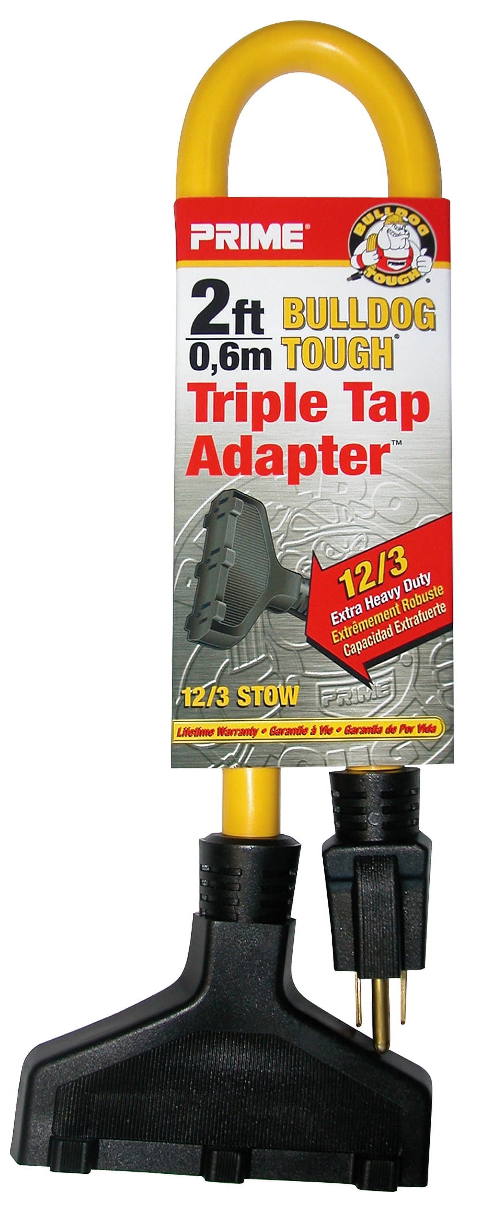 Prime AD050802 2' 12/3 STOW Yellow Triple Tap Adapter - Walmart.com