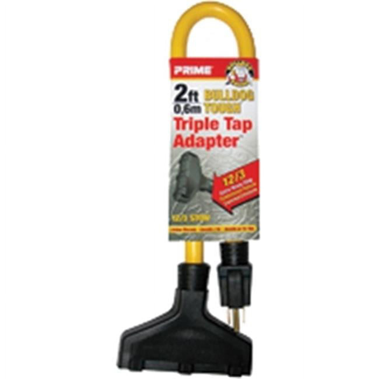 Prime AD050802 2' 12/3 STOW Yellow Triple Tap Adapter - Walmart.com
