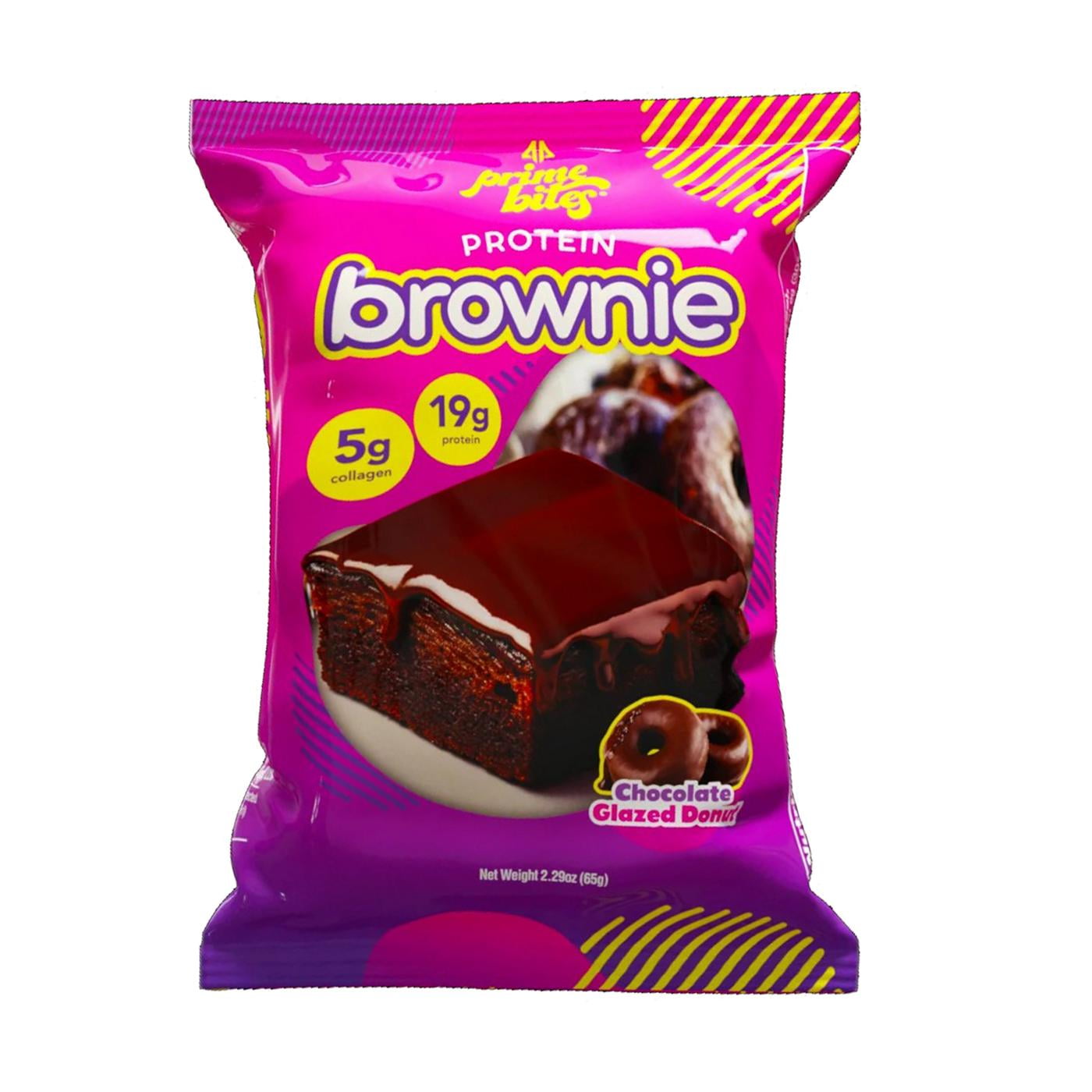 Prime Bites 19g Protein Brownie - Chocolate Glazed Donut, 2.29 oz pack ...