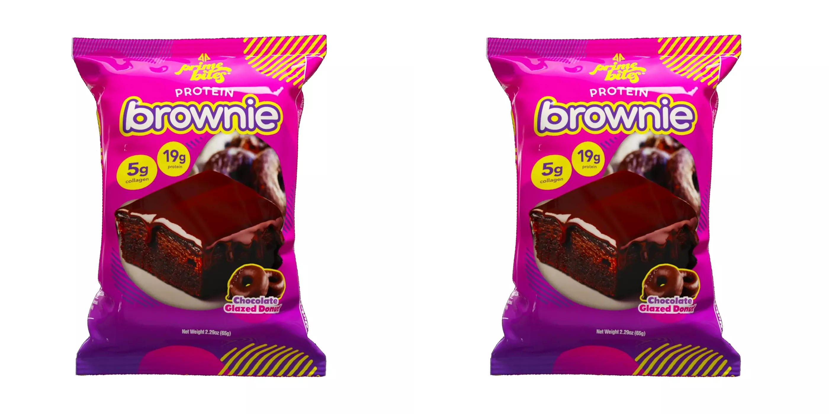 Prime Bites 19g Protein Brownie Chocolate Glazed Donut Protein Snack, 2 ...