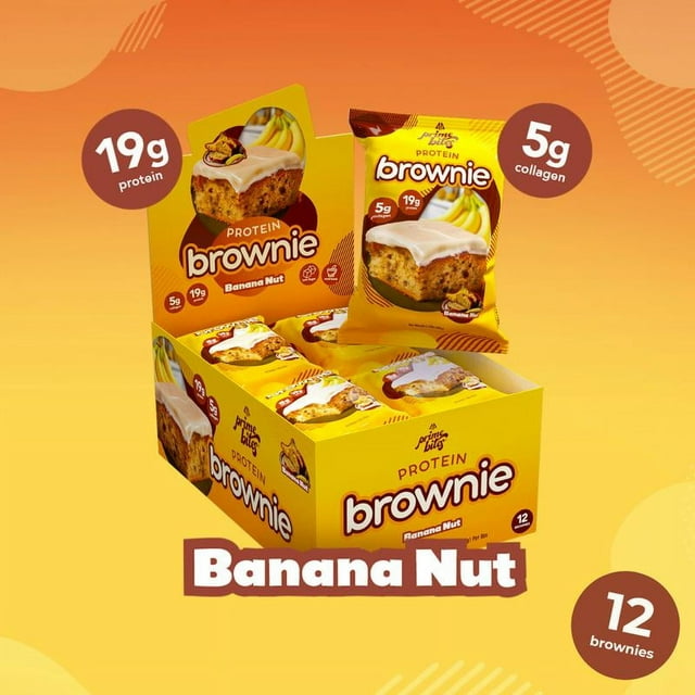 Prime Bites Protein Brownie with 19g Protein and 5g Collagen - Banana ...