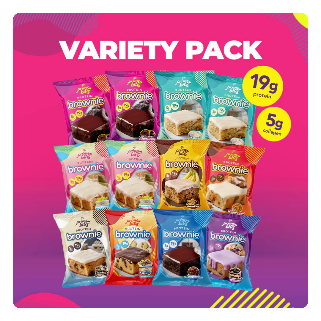 Prime Bites Protein Brownie with 19g Protein and 5g Collagen - Variety ...