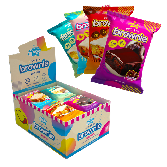 Prime Bites Protein Brownie with 19g Protein and 5g Collagen - Variety ...