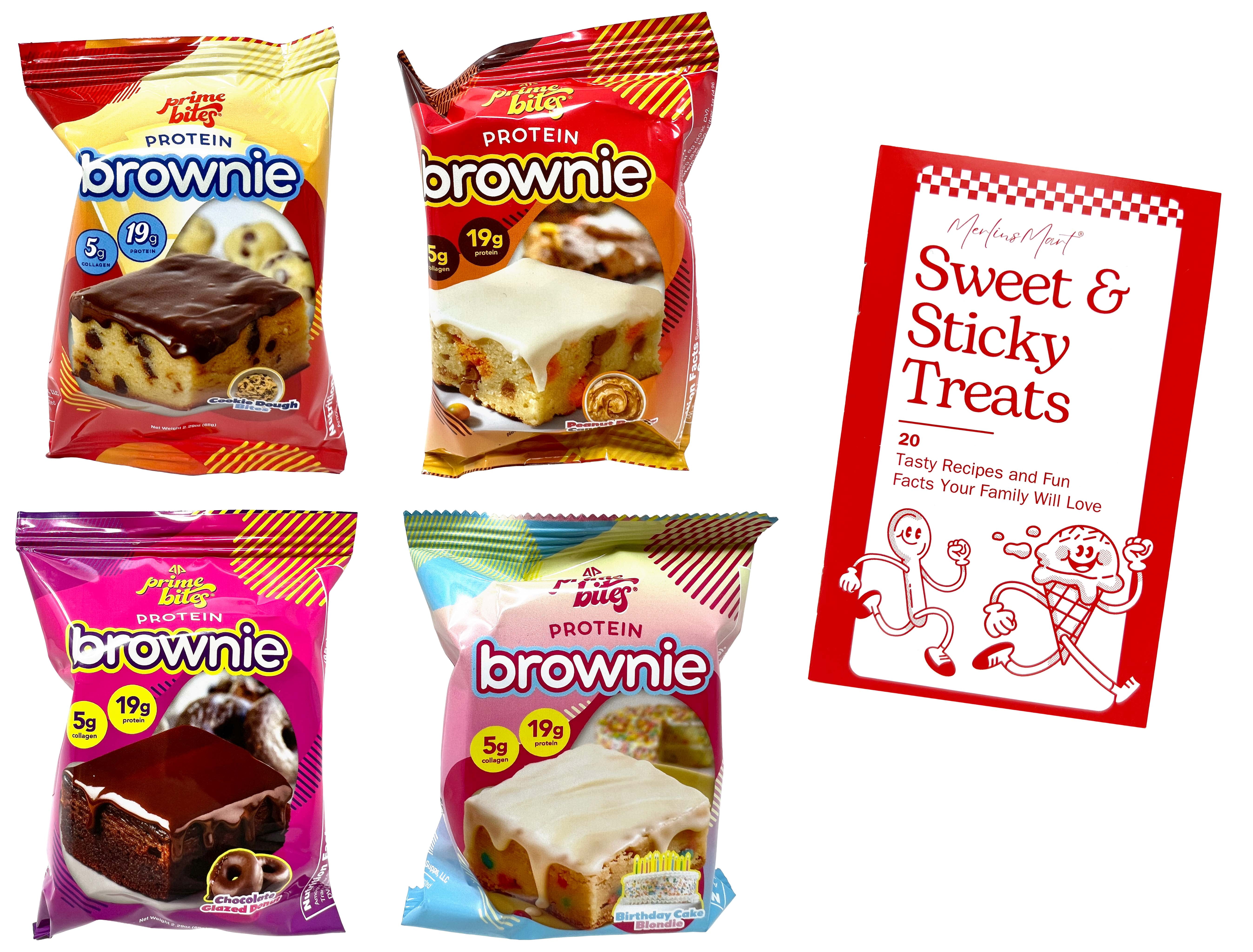 Prime Bites Protein Brownies - 4 flavors - 1 each: Chocolate Glazed ...