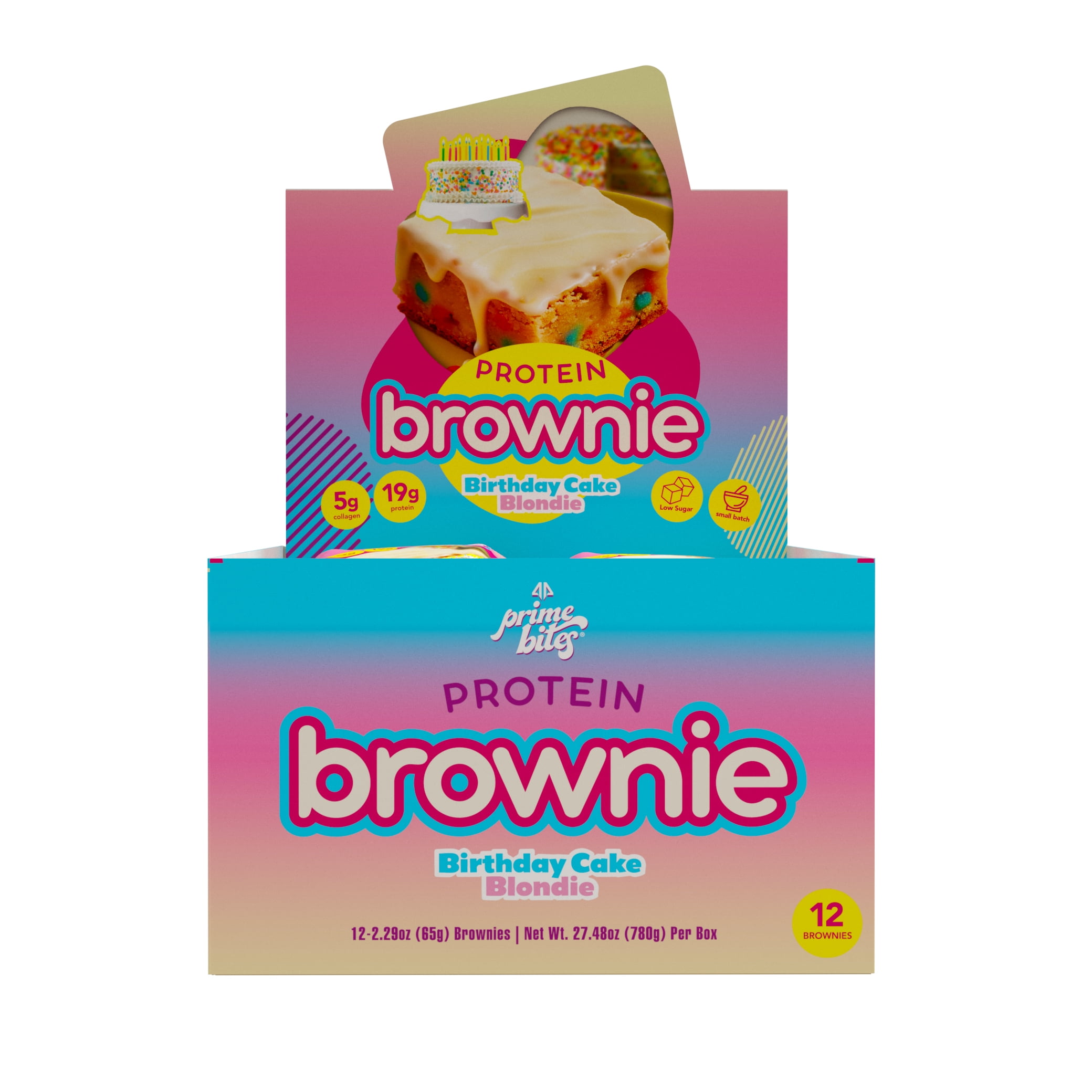 Prime Bites Protein Brownies - Birthday Cake Blondie (12 ct.) - Walmart.com