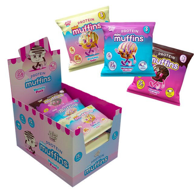 Prime Bites Protein Mini Muffin-Variety Pack - 15g of protein, 5g of ...
