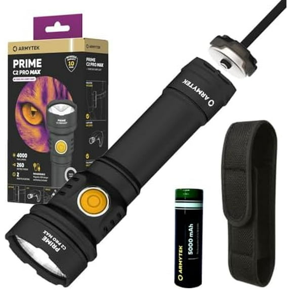 Prime C2 Pro Max Magnet USB Flashlight Cool White -4000 Lumens ...