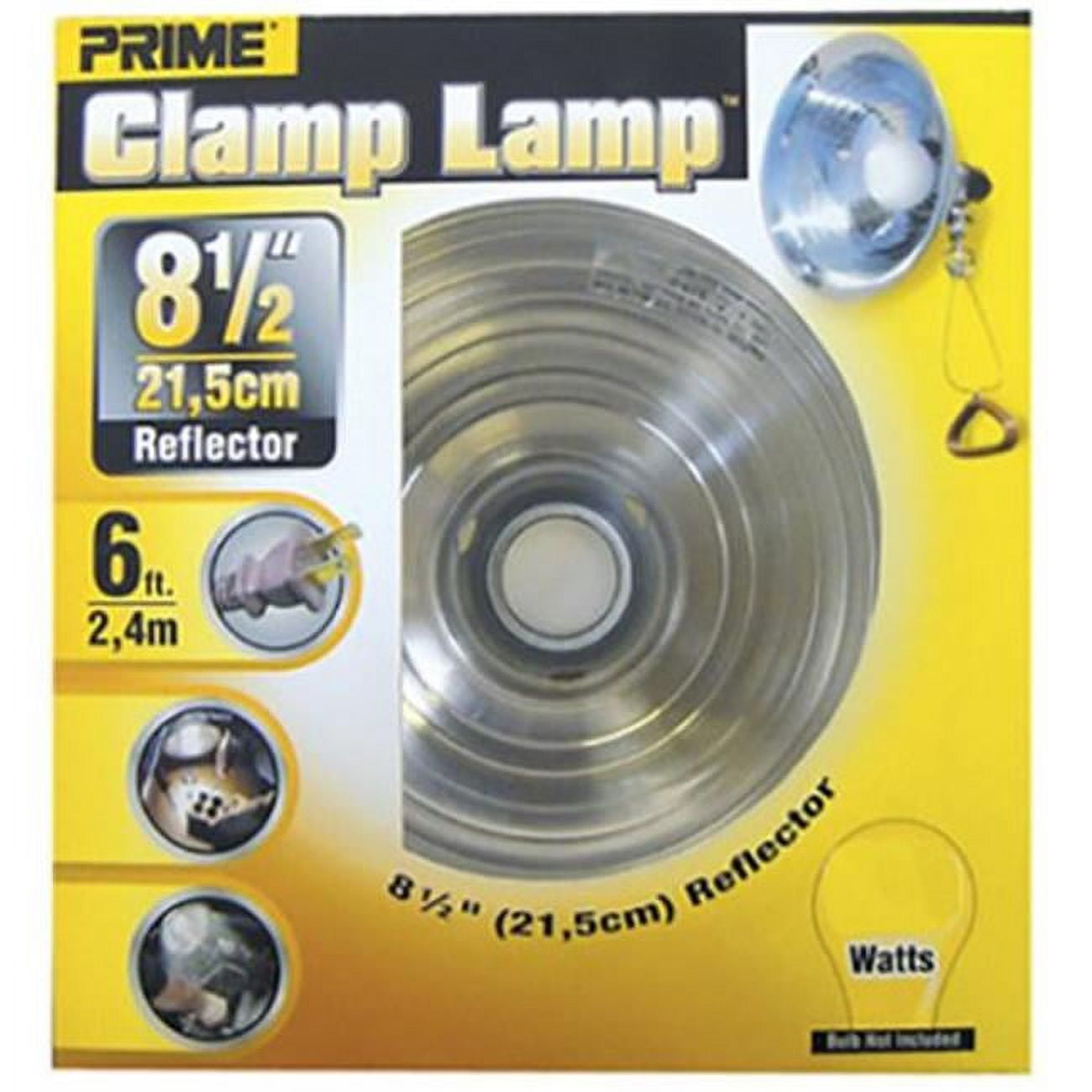 Prime - Clip light 1 socket - clamp mountable - black - Walmart.com