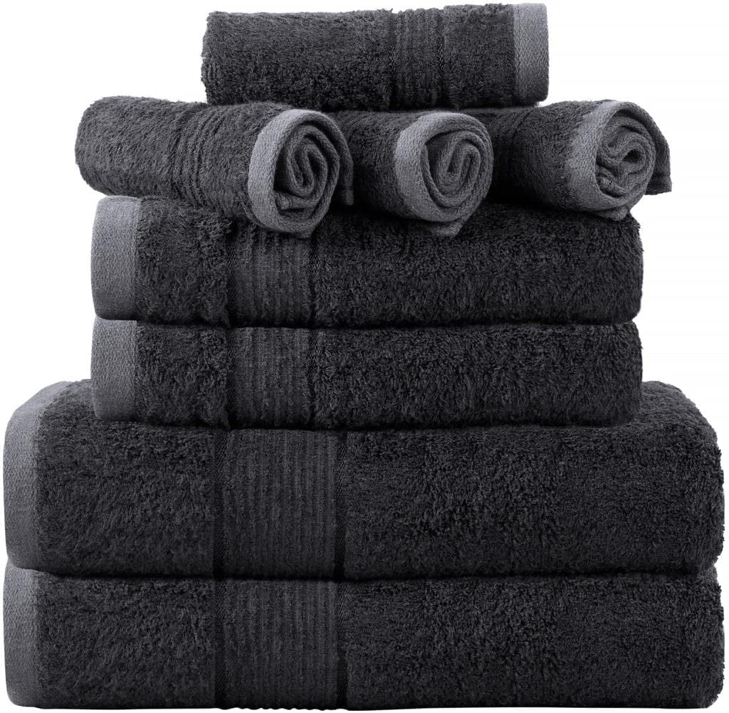 Prime Collections Ultra Soft Luxury Bamboo Cotton Bath Towel Set 8 ...