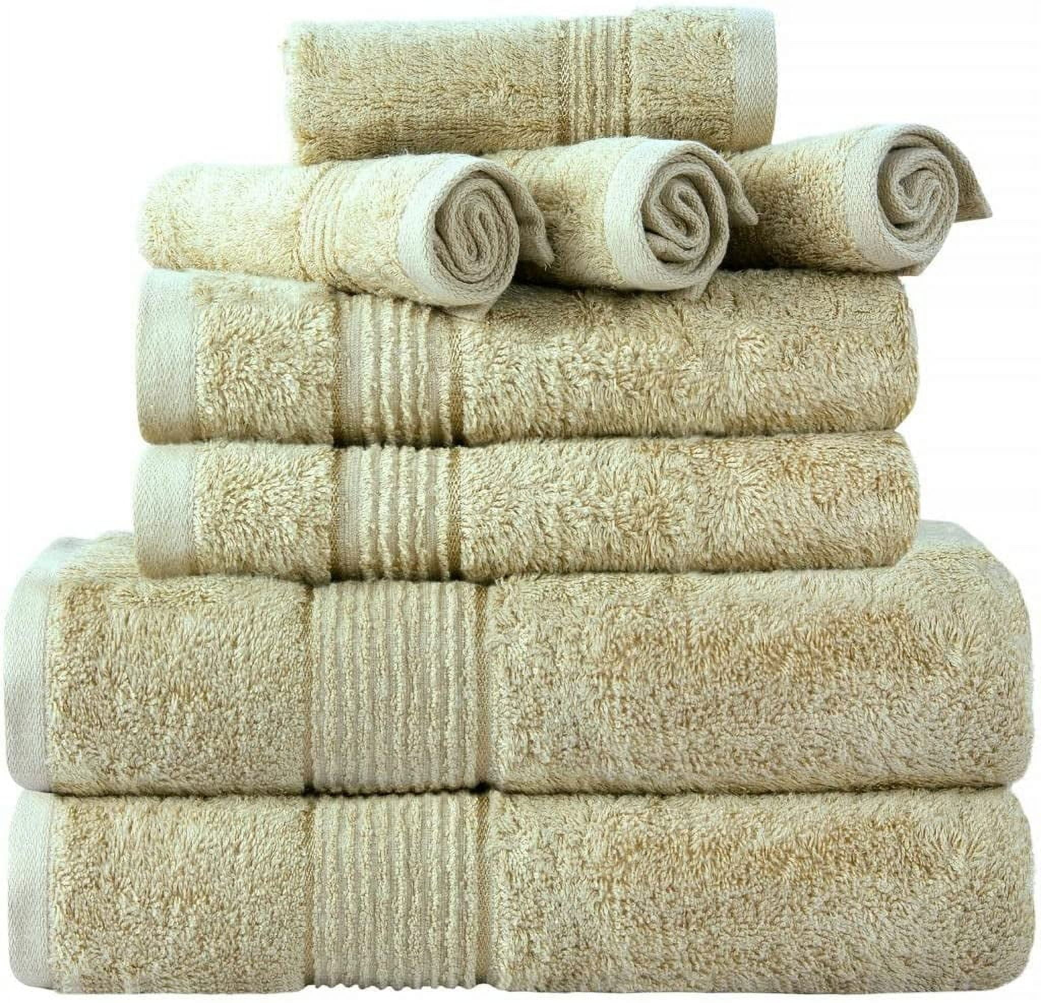 Prime Collections Ultra Soft Luxury Bamboo Cotton Bath Towel Set 8 ...