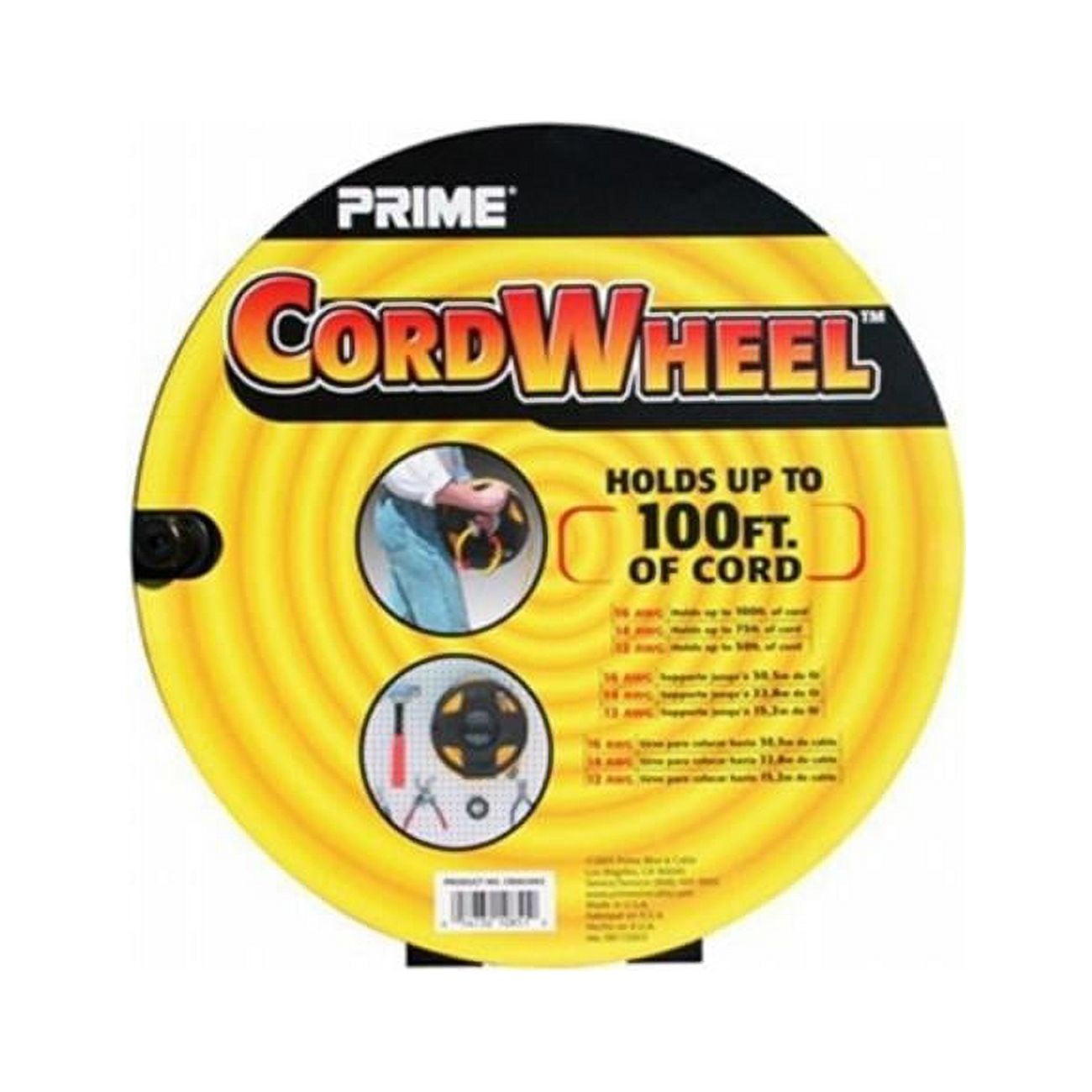 Prime Cord Storage Wheel - Cable reel - black - Walmart.com