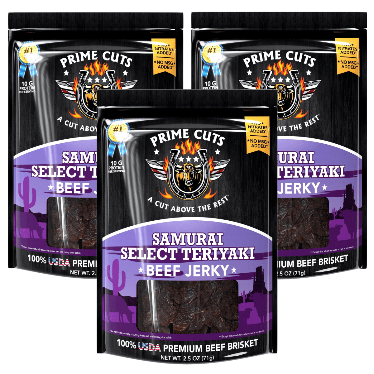 Prime Cuts Samurai Select Teriyaki Beef Jerky | USDA Prime Brisket ...