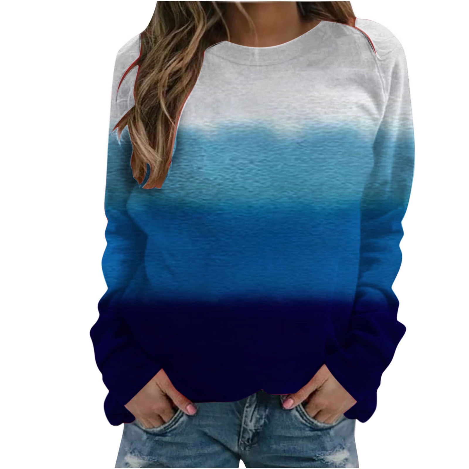 Prime Day 2025 Clearance YUGYXL Womens Crew Neck Sweatshirts Fashion ...