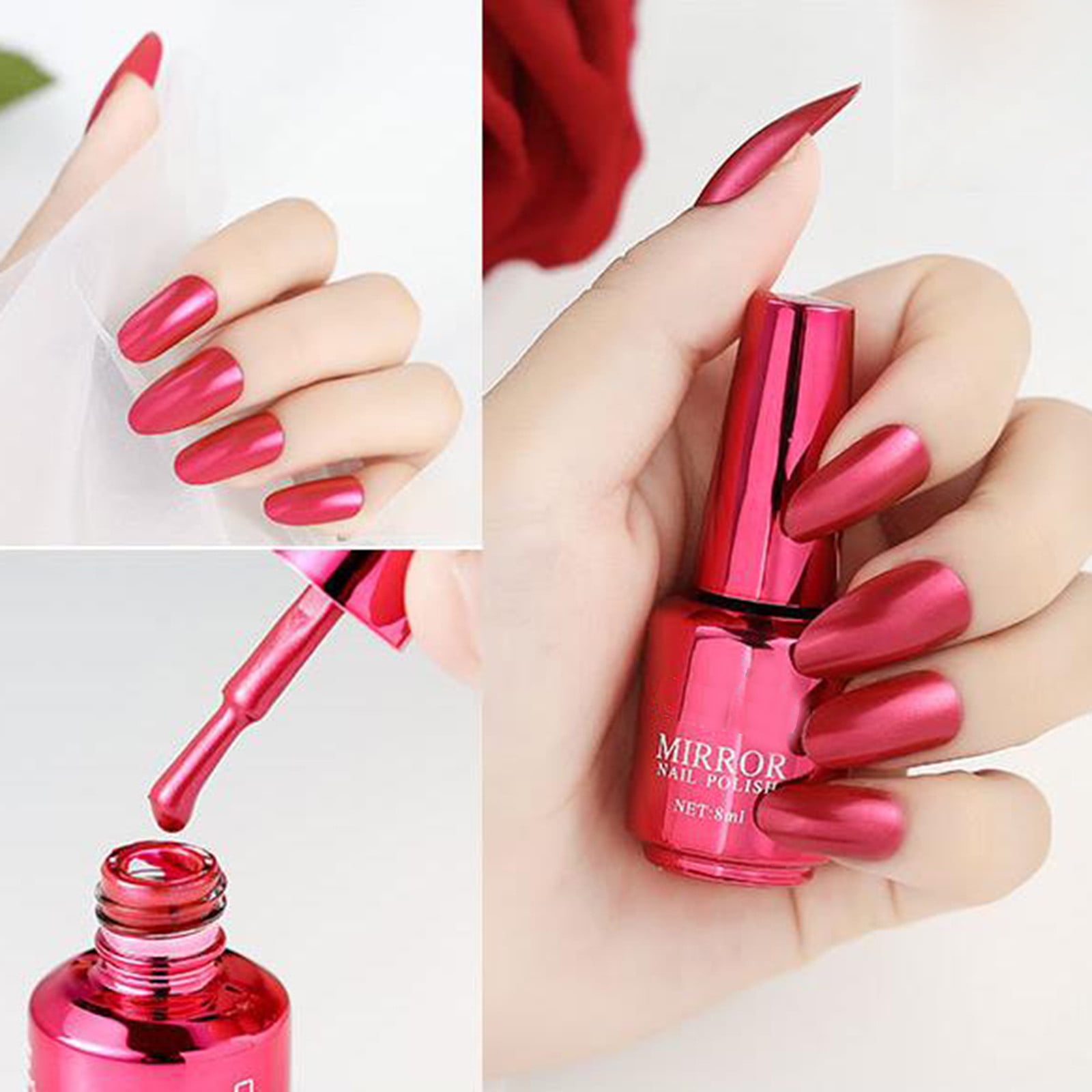 Prime Day！ Metallic Gel Nail Polish, 7Ml Mirror Chrome Gel Nail Polish ...