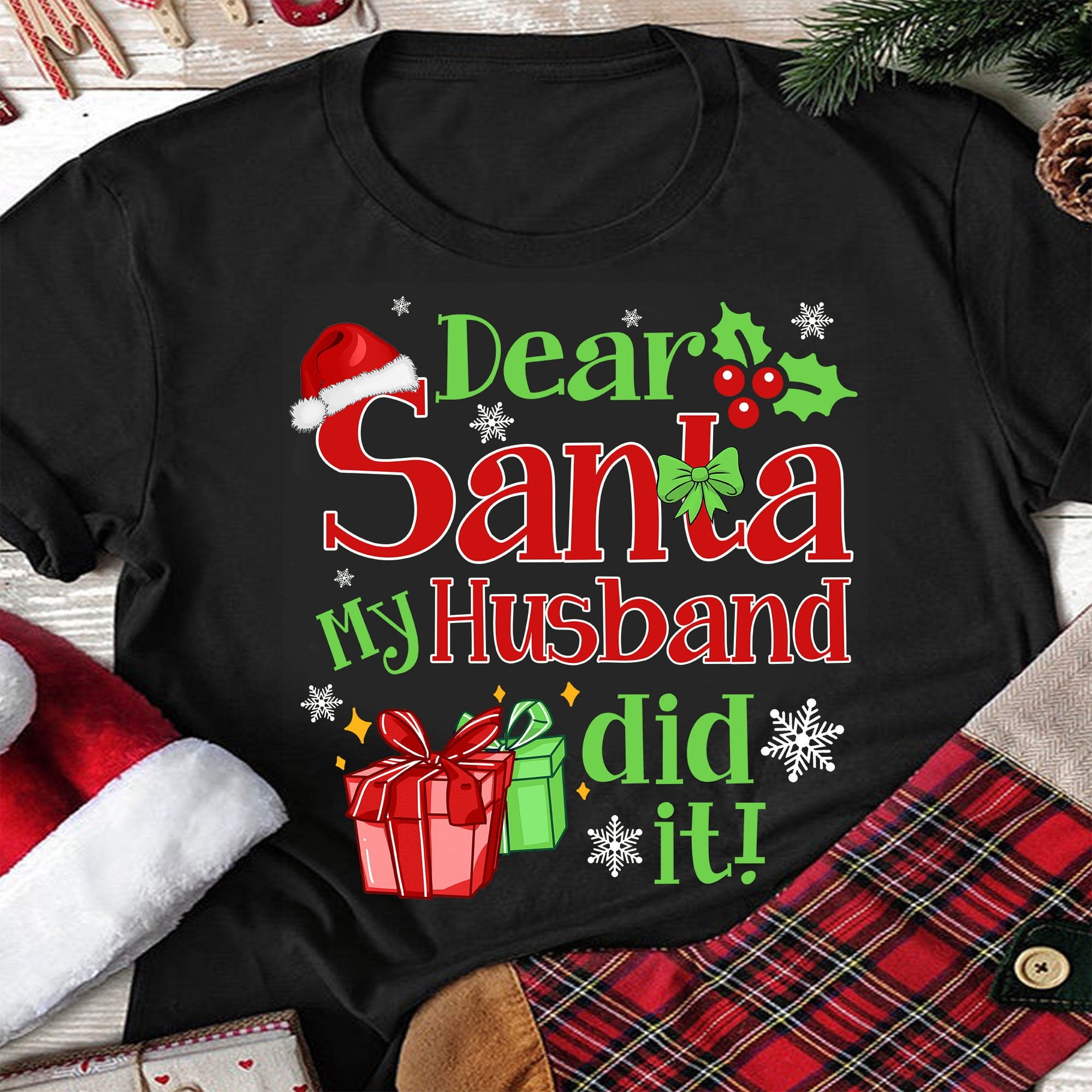 Prime Delica Dear Santa My Husband Did It Christmas Matching Couple ...