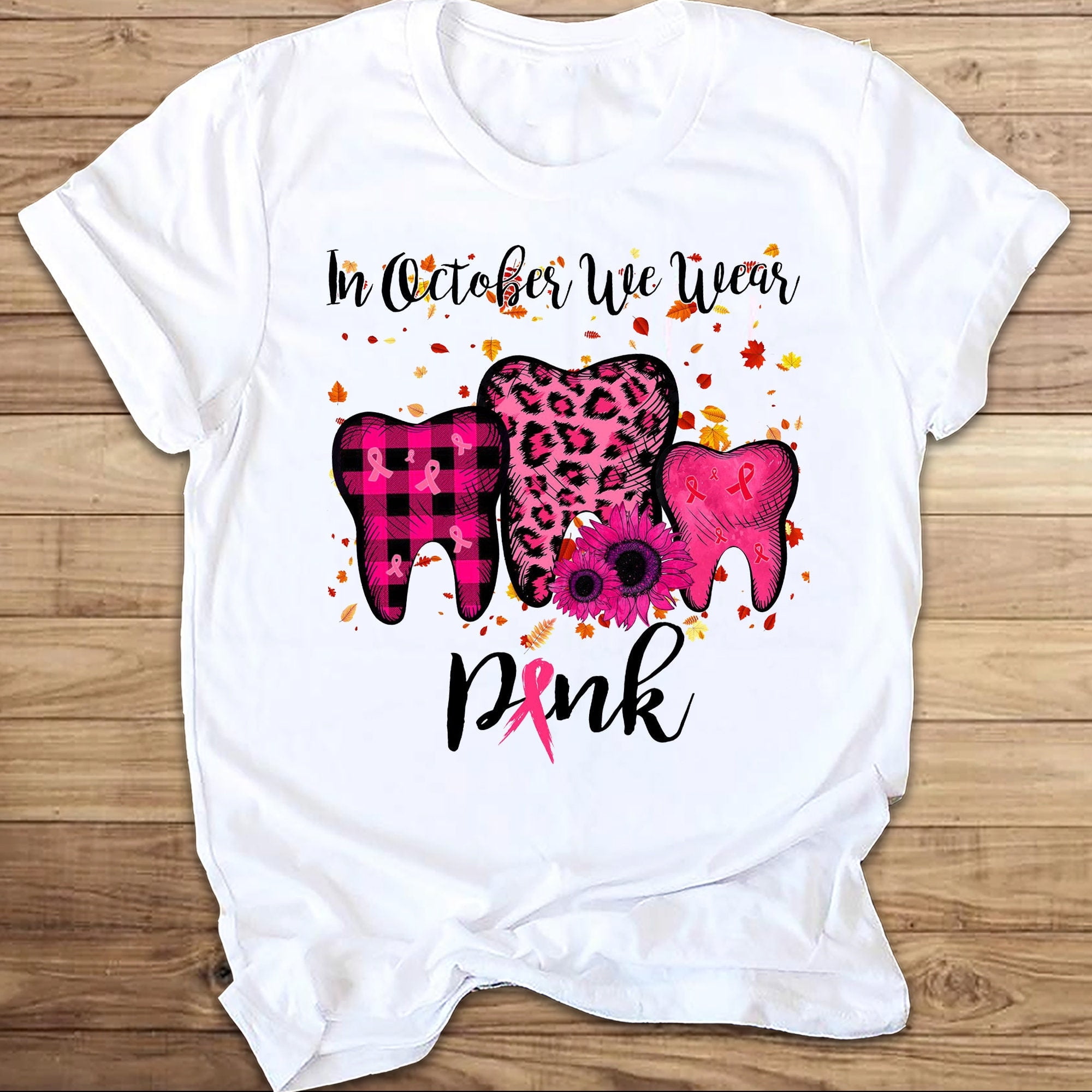 Prime Delica In October We Wear Pink Plaid Leopard Print Tooth Dental ...