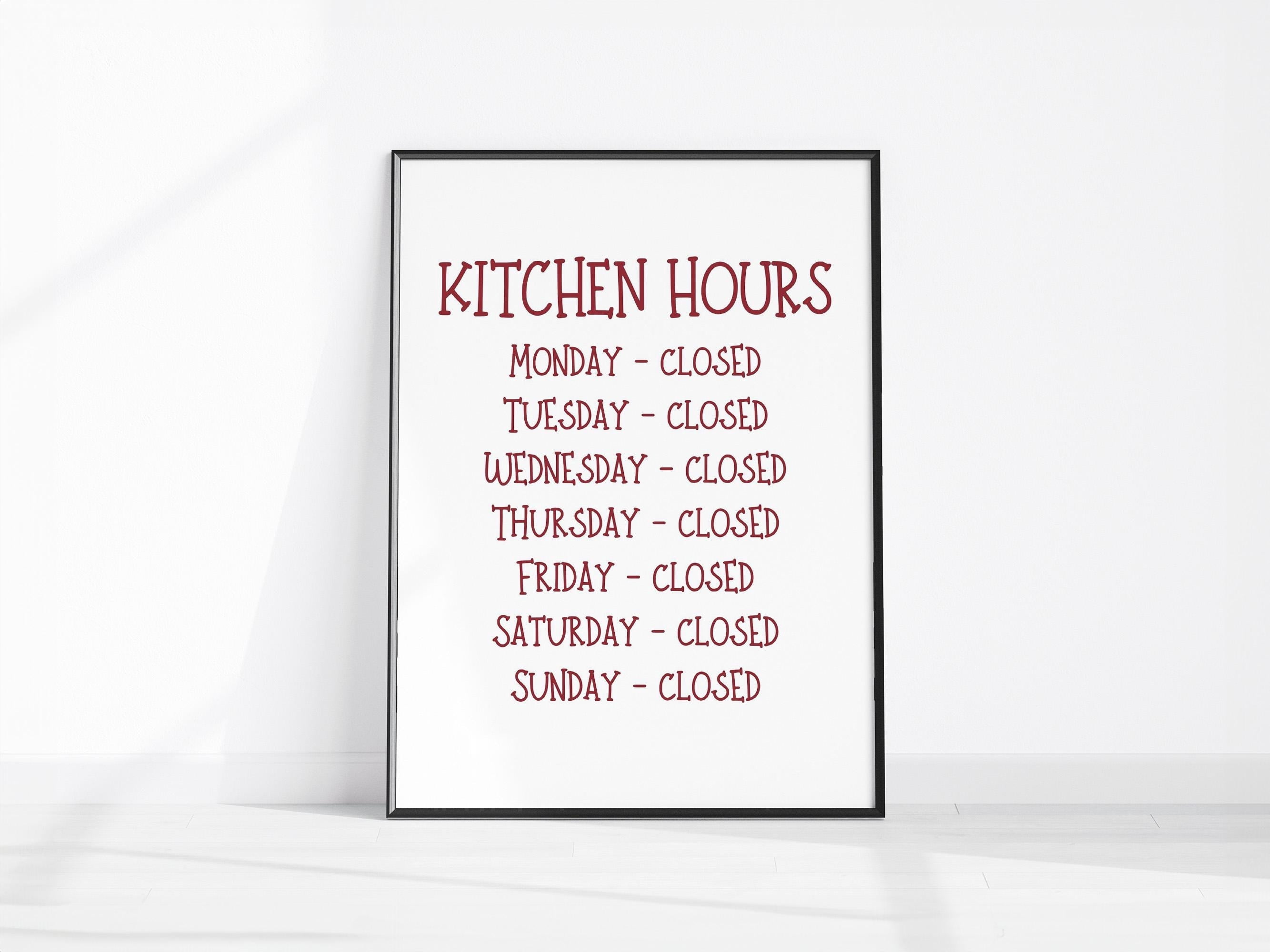 Prime Delica Kitchen Hours Art Print, , Trendy Home Decor, Fun ...