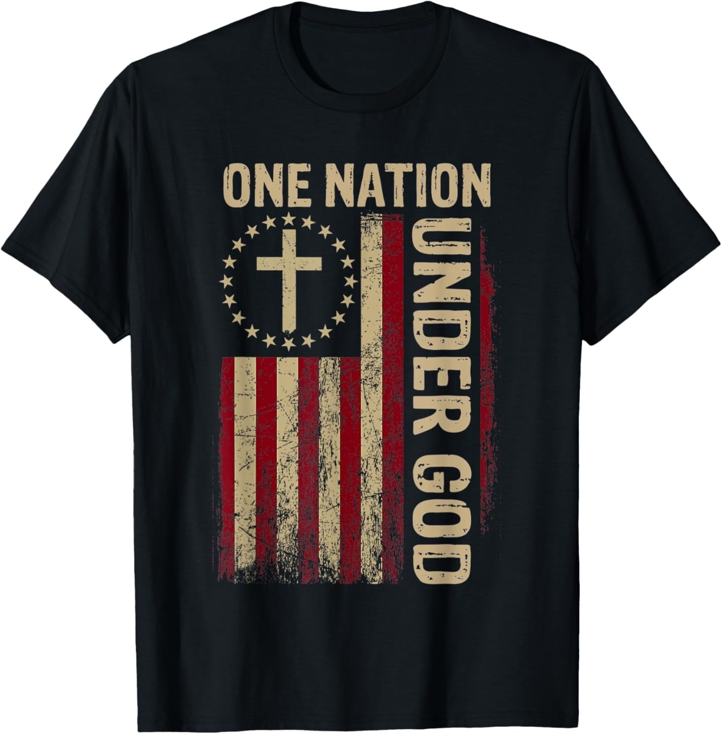 Prime Delica One Nation Under God T-Shirt – Christian 4th of July American Flag Tee - Walmart.com