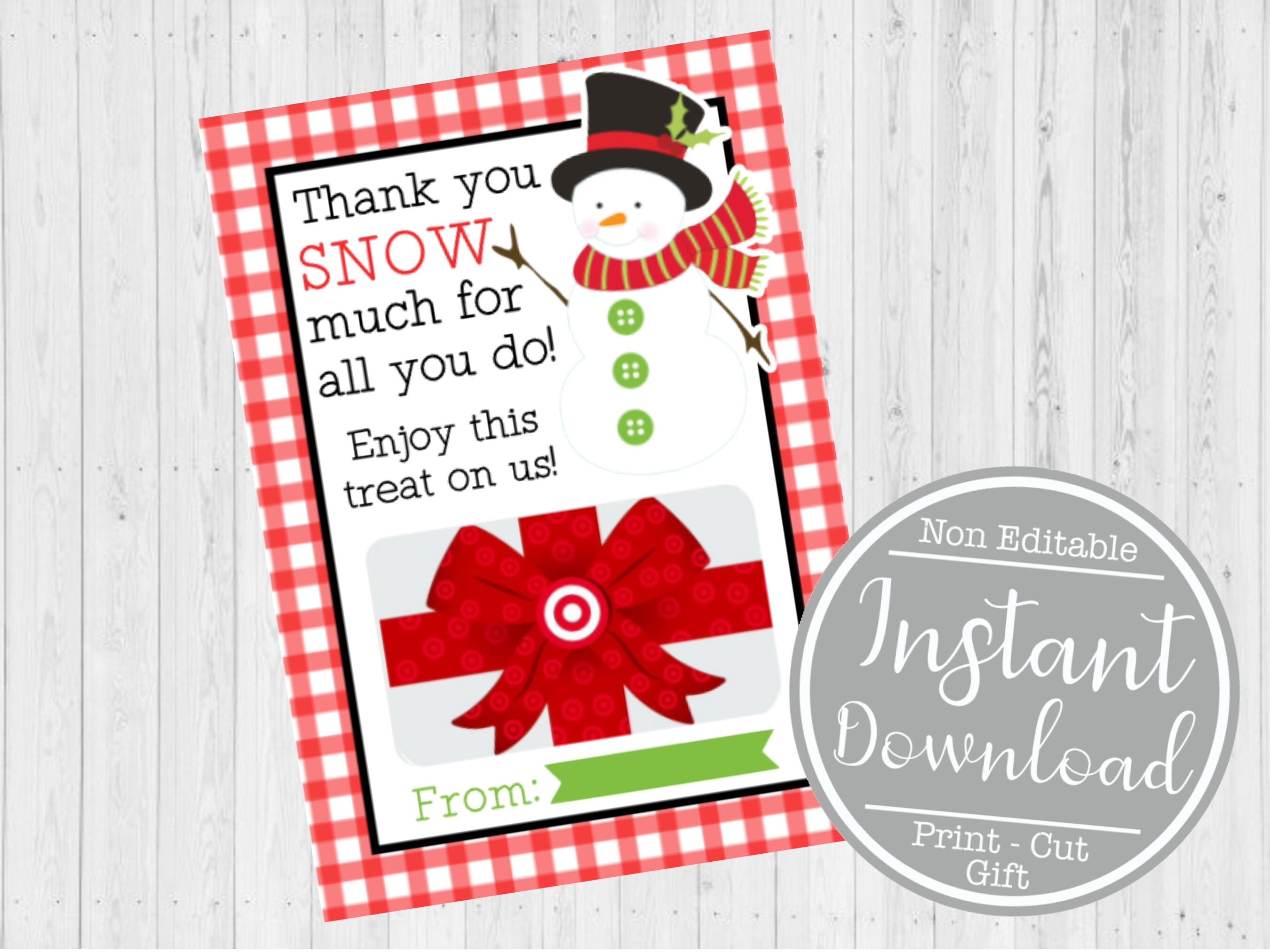 Prime Delica Printable Version - Thank You Gift Card Printable - Gift ...
