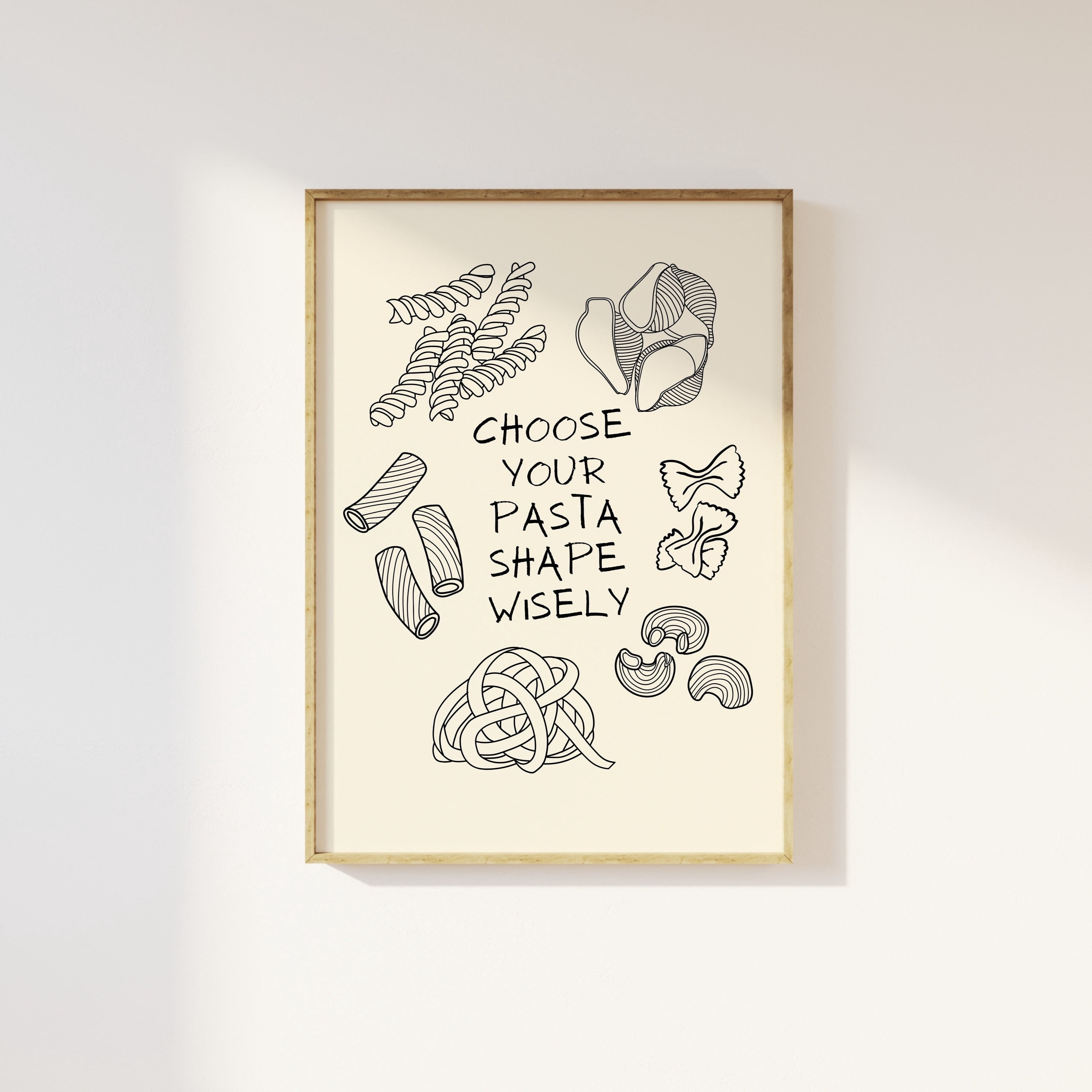 Prime Delica Retro Pasta Sketch Poster - Retro Pasta, Fun Kitchen ...